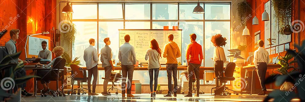 Collaborative Idea Generation at Work Stock Illustration - Illustration ...