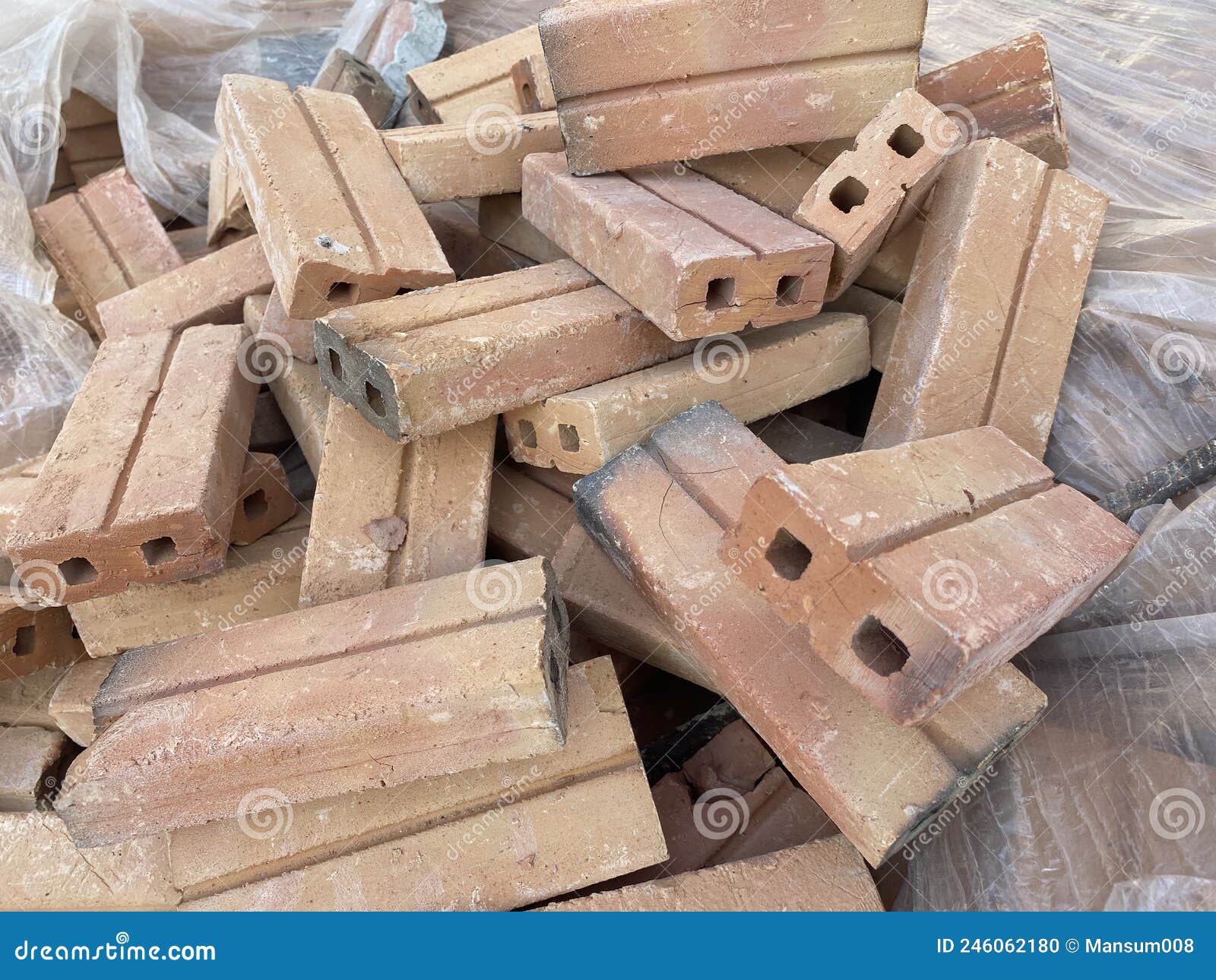 Group Brick in Industry Site Stock Photo - Image of construction, soil ...
