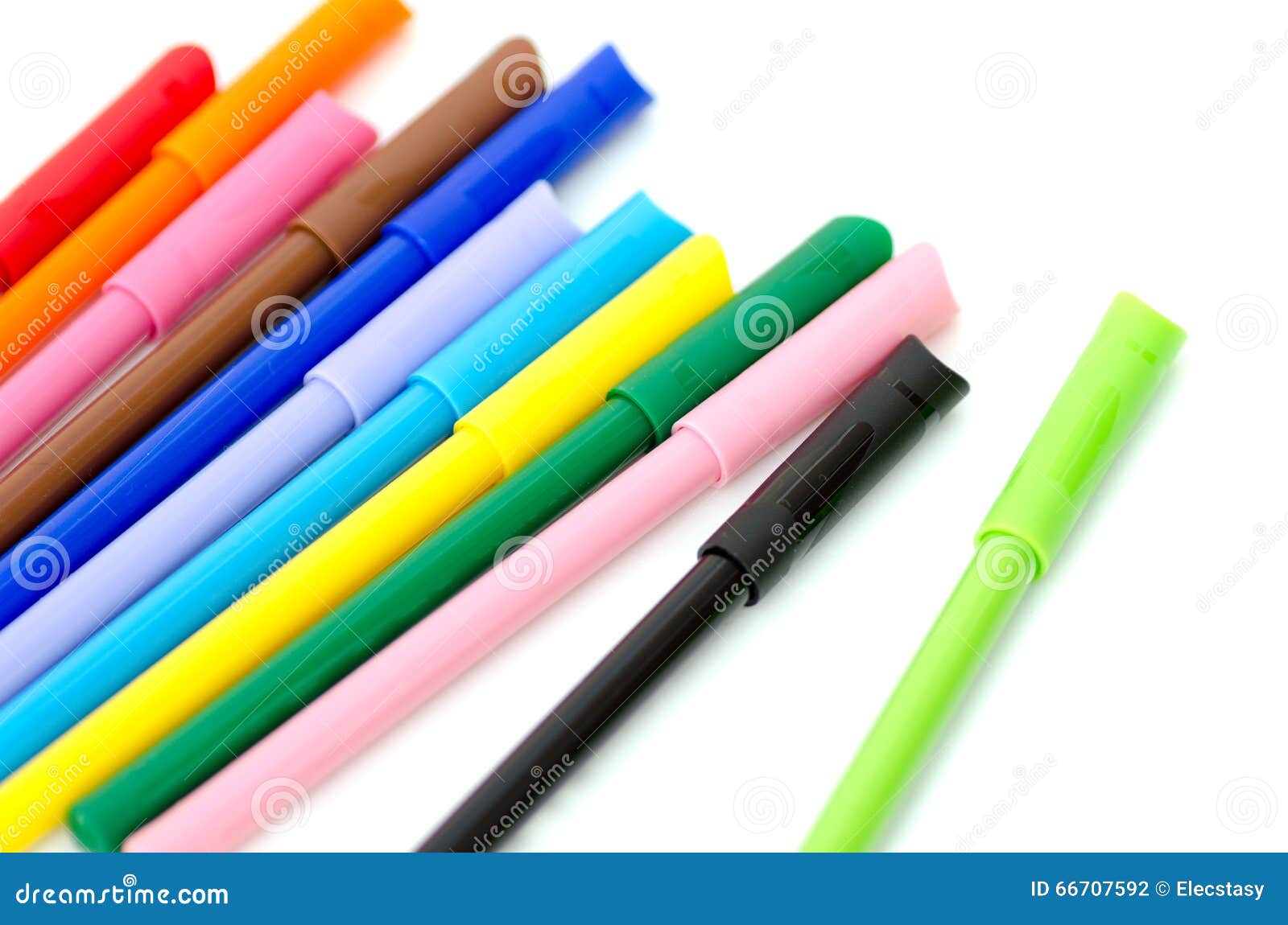 Group of Bright Color Markers on White Background Stock Photo - Image ...