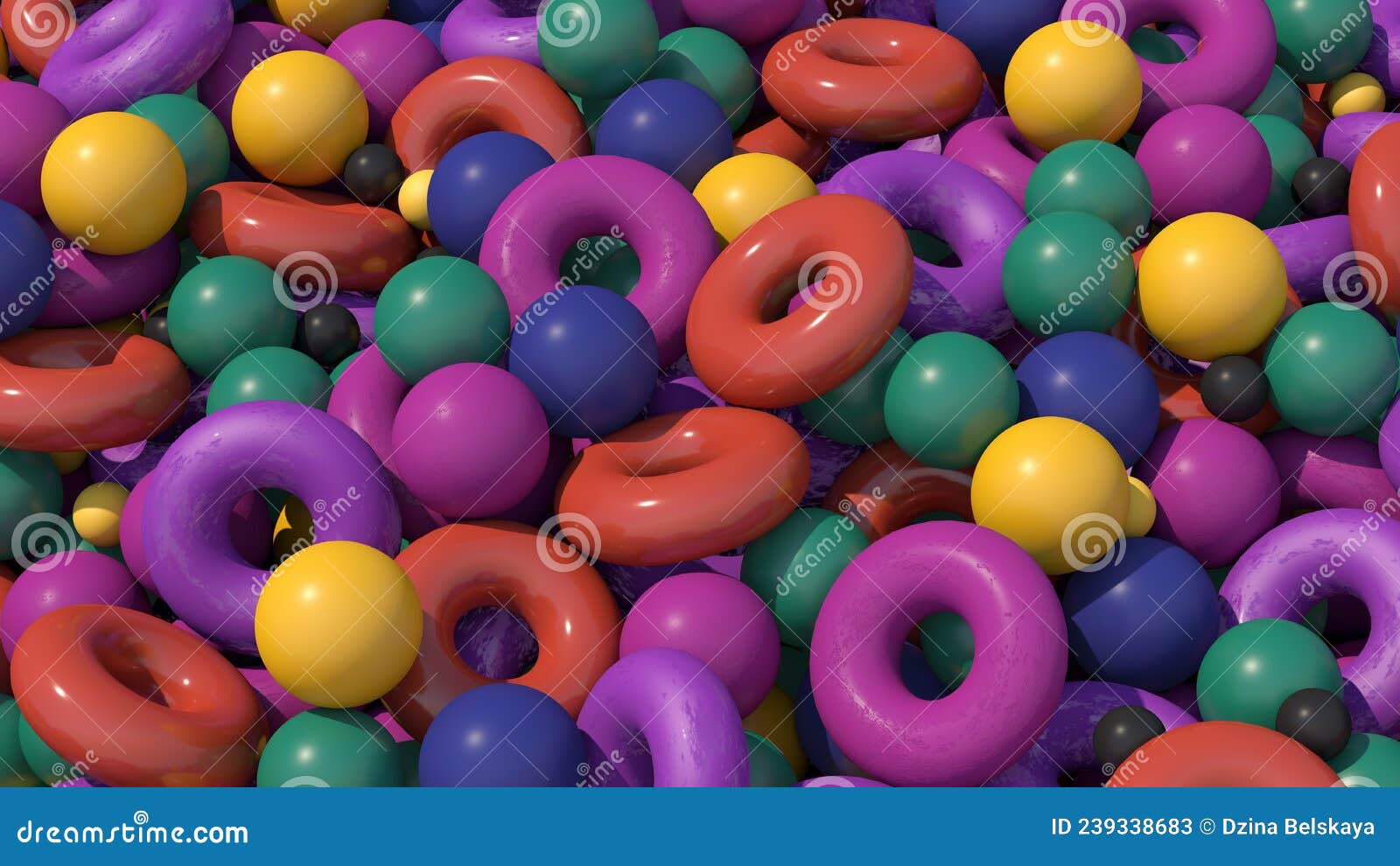 Group of Bright Colorful Balls and Circle Shapes. Abstract Illustration ...