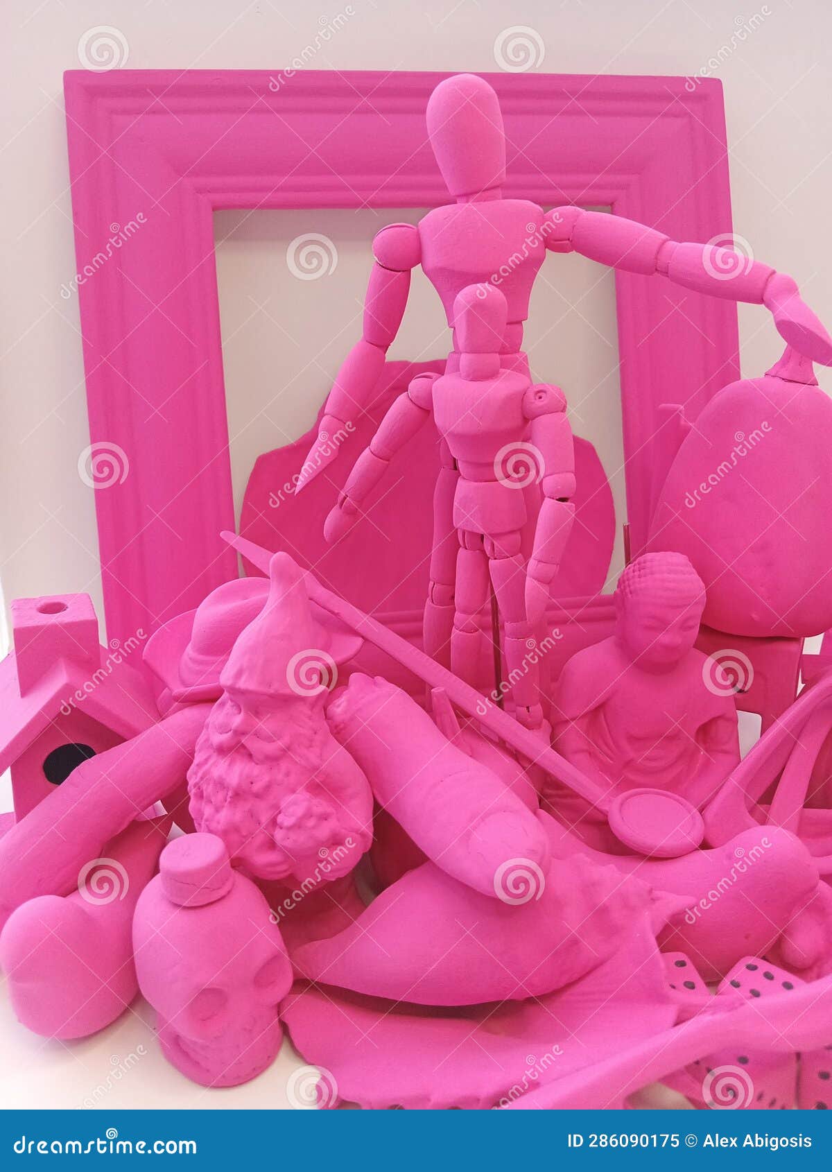 Group of Bright Pink Objects Stock Image - Image of pink, white: 286090175