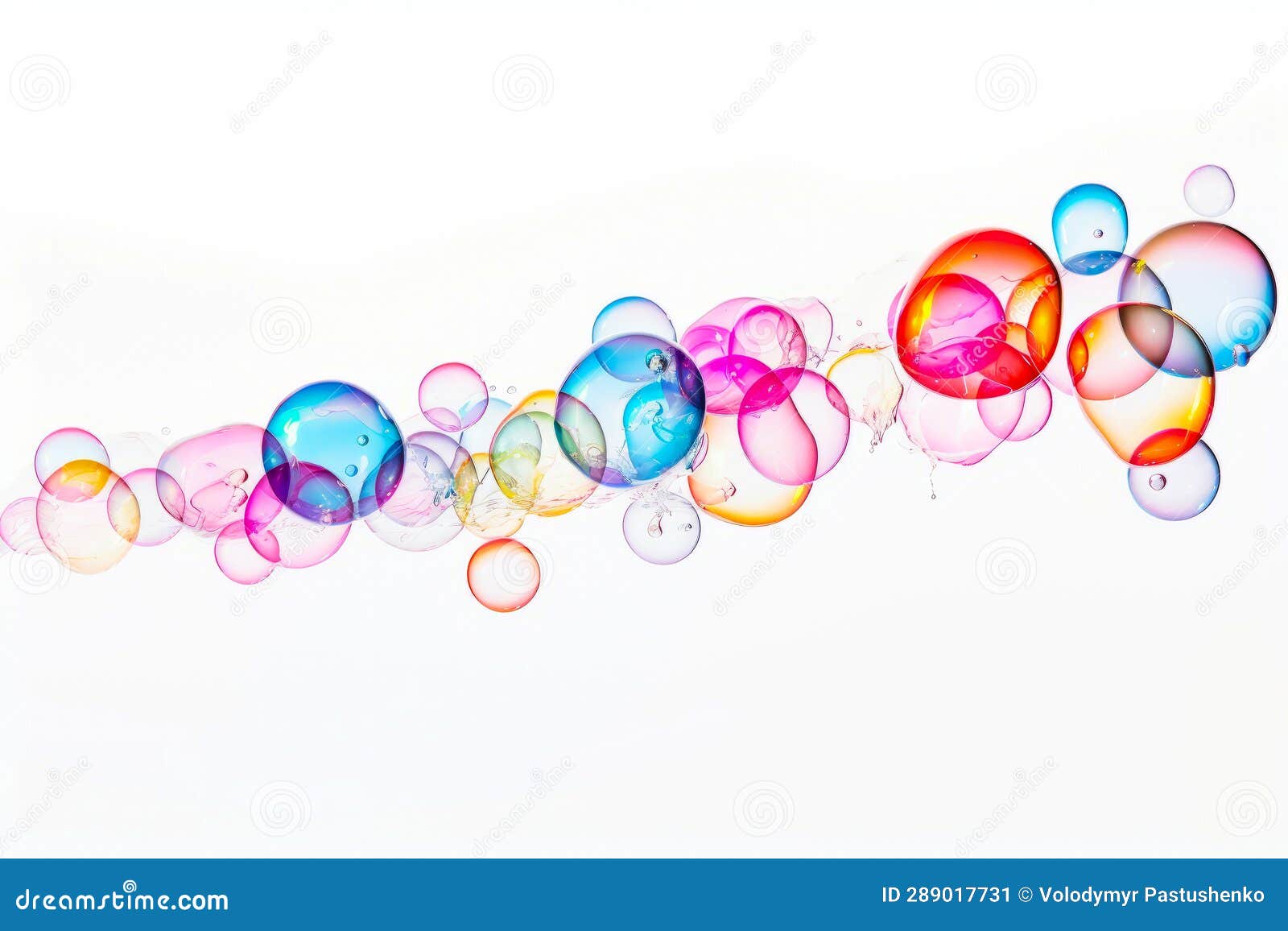 Group of Bubbles Floating in the Air on White Background. Generative AI ...