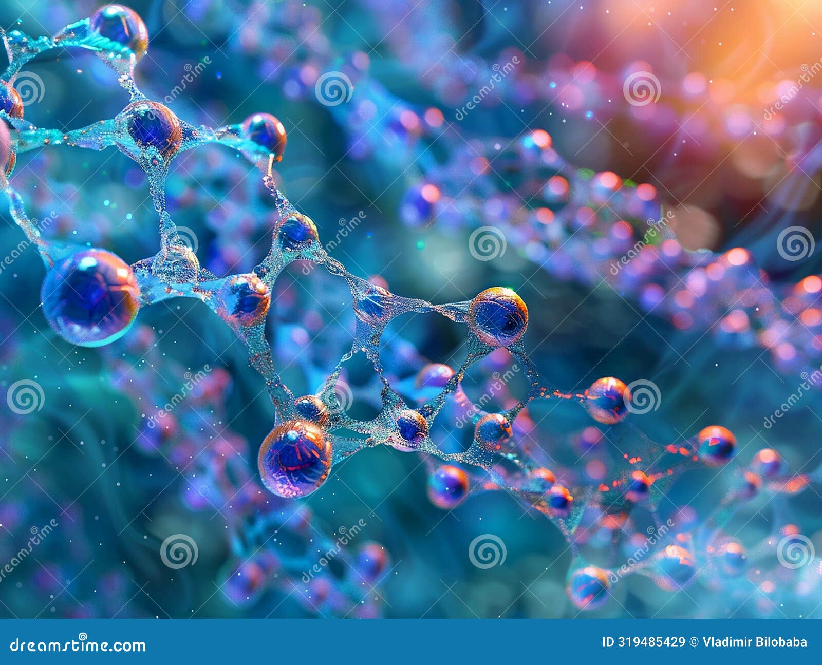 Group of Bubbles Floating on Blue Surface Stock Illustration ...