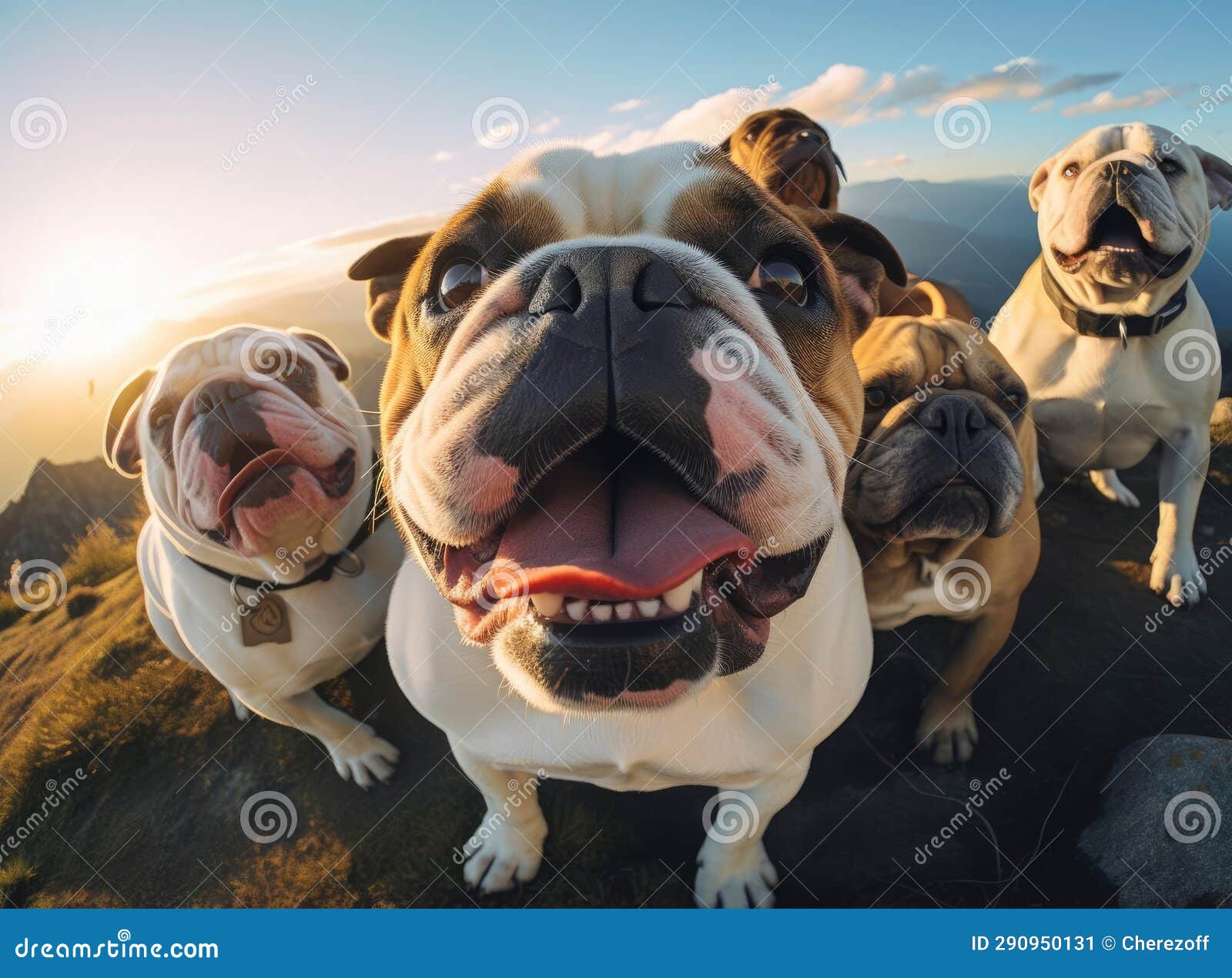 A group of bulldogs stock image. Image of group, together - 290950131
