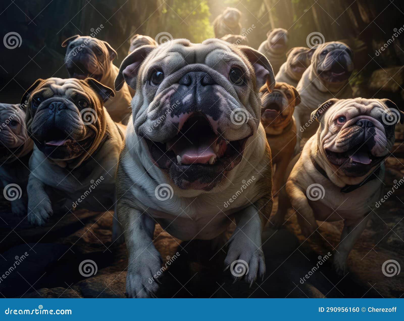A group of bulldogs stock photo. Image of animal, mascot - 290956160