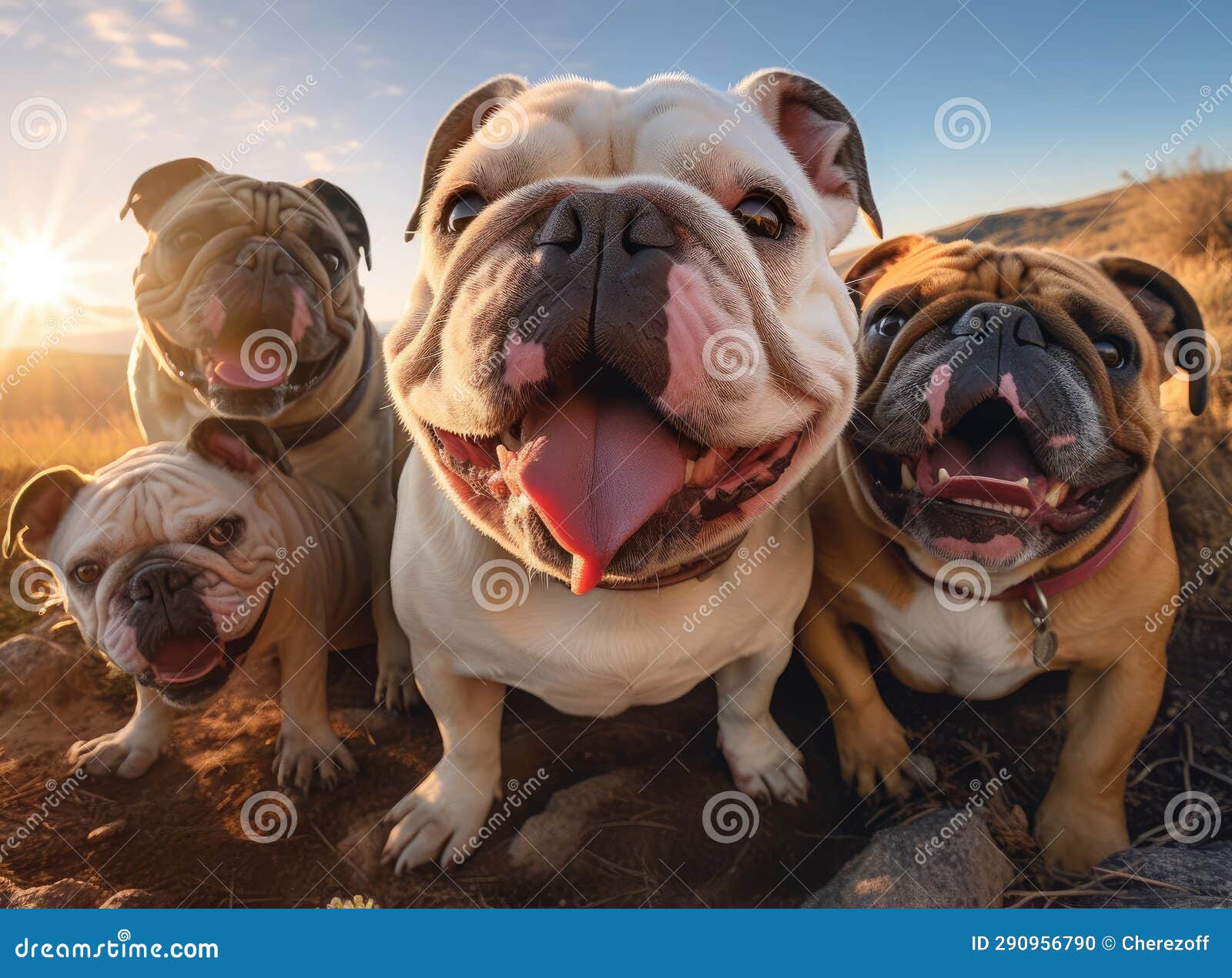 A group of bulldogs stock photo. Image of white, style - 290956790