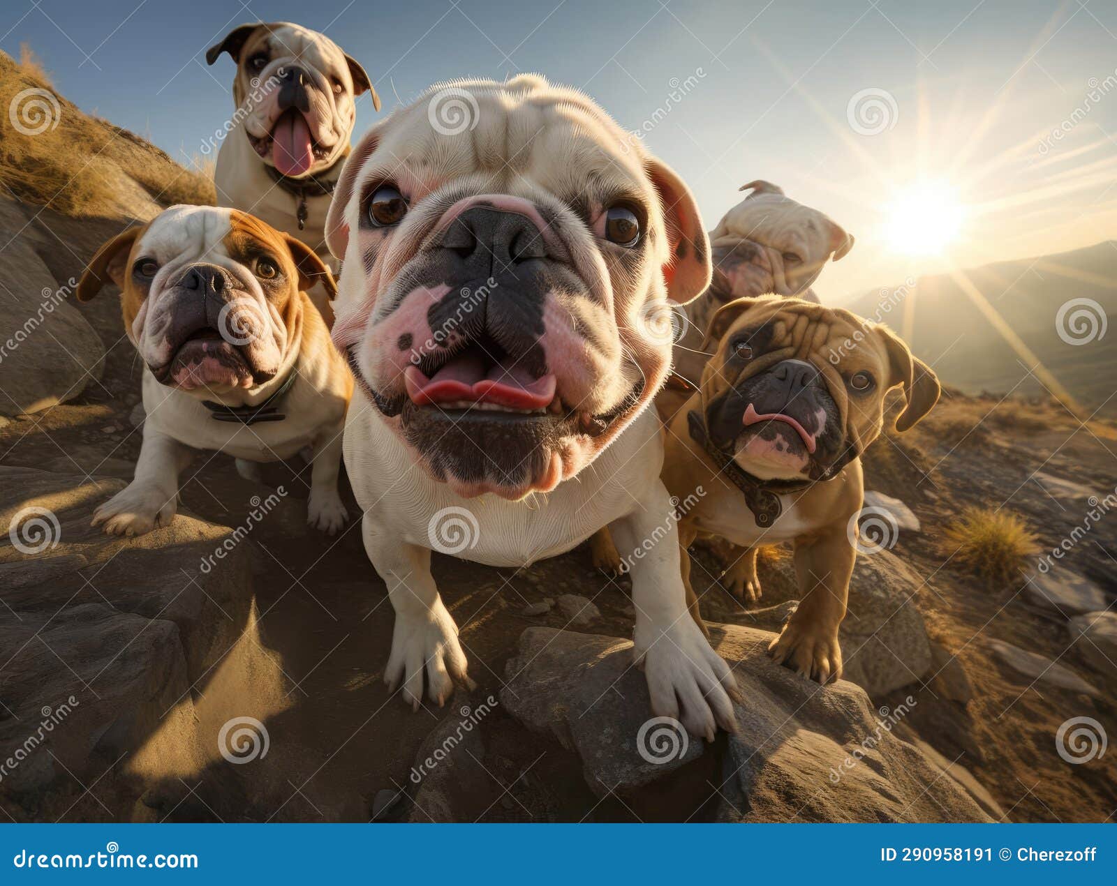 A group of bulldogs stock image. Image of element, white - 290958191