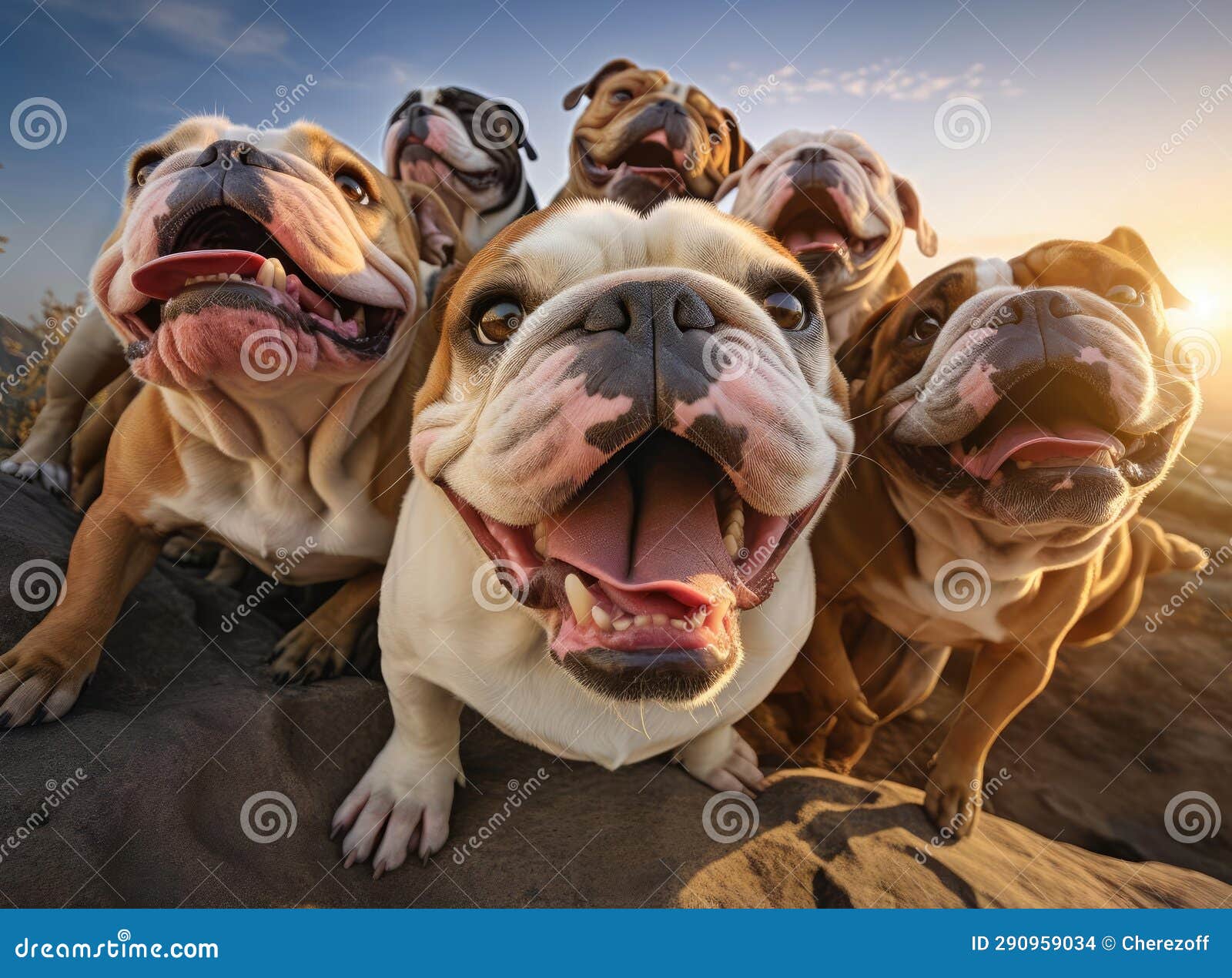 A group of bulldogs stock photo. Image of purebred, shepherd - 290959034