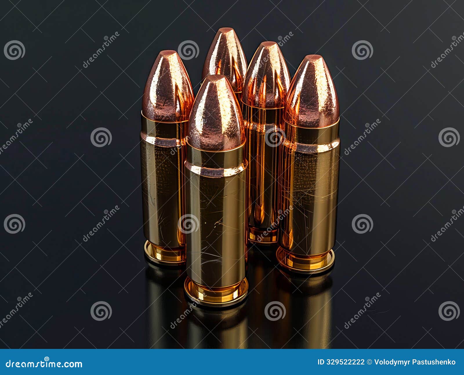 A Group Of 9mm Bullets Isolated On A White Background Royalty-Free ...