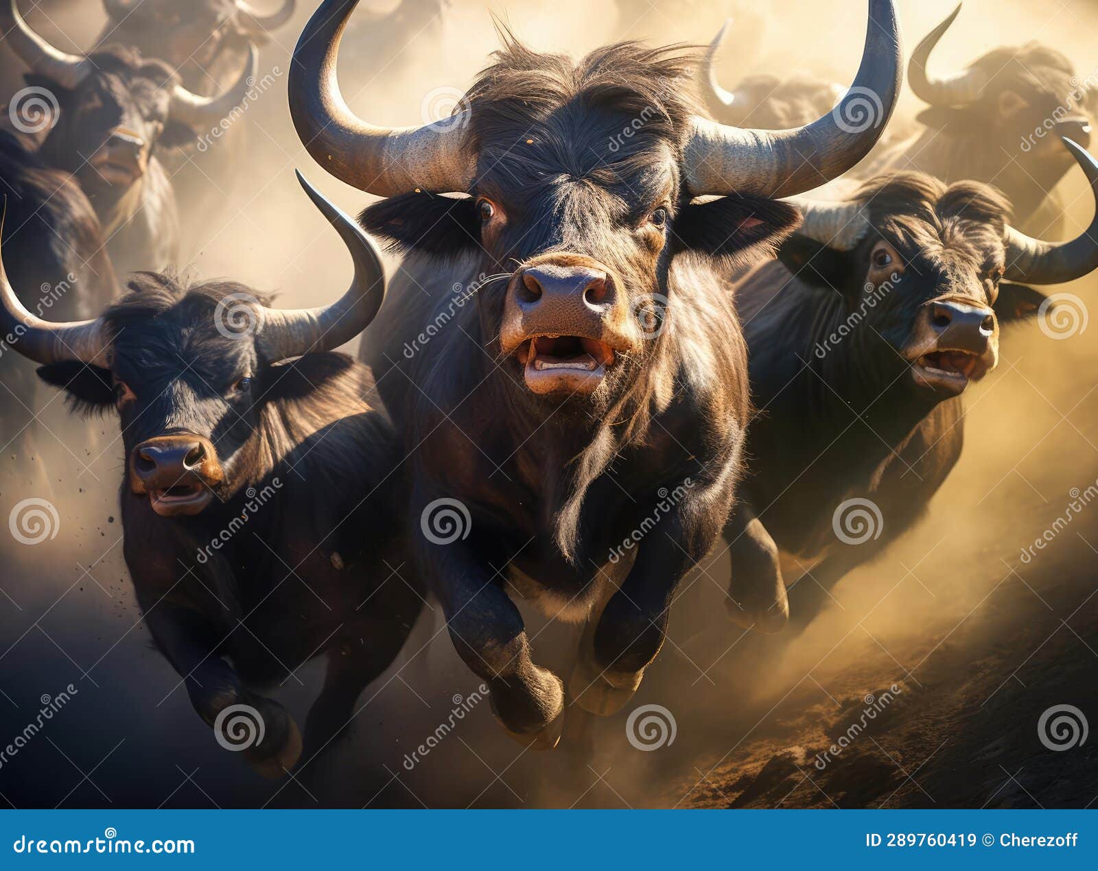 A Group of Bulls Looking at the Camera Stock Image - Image of dangerous ...