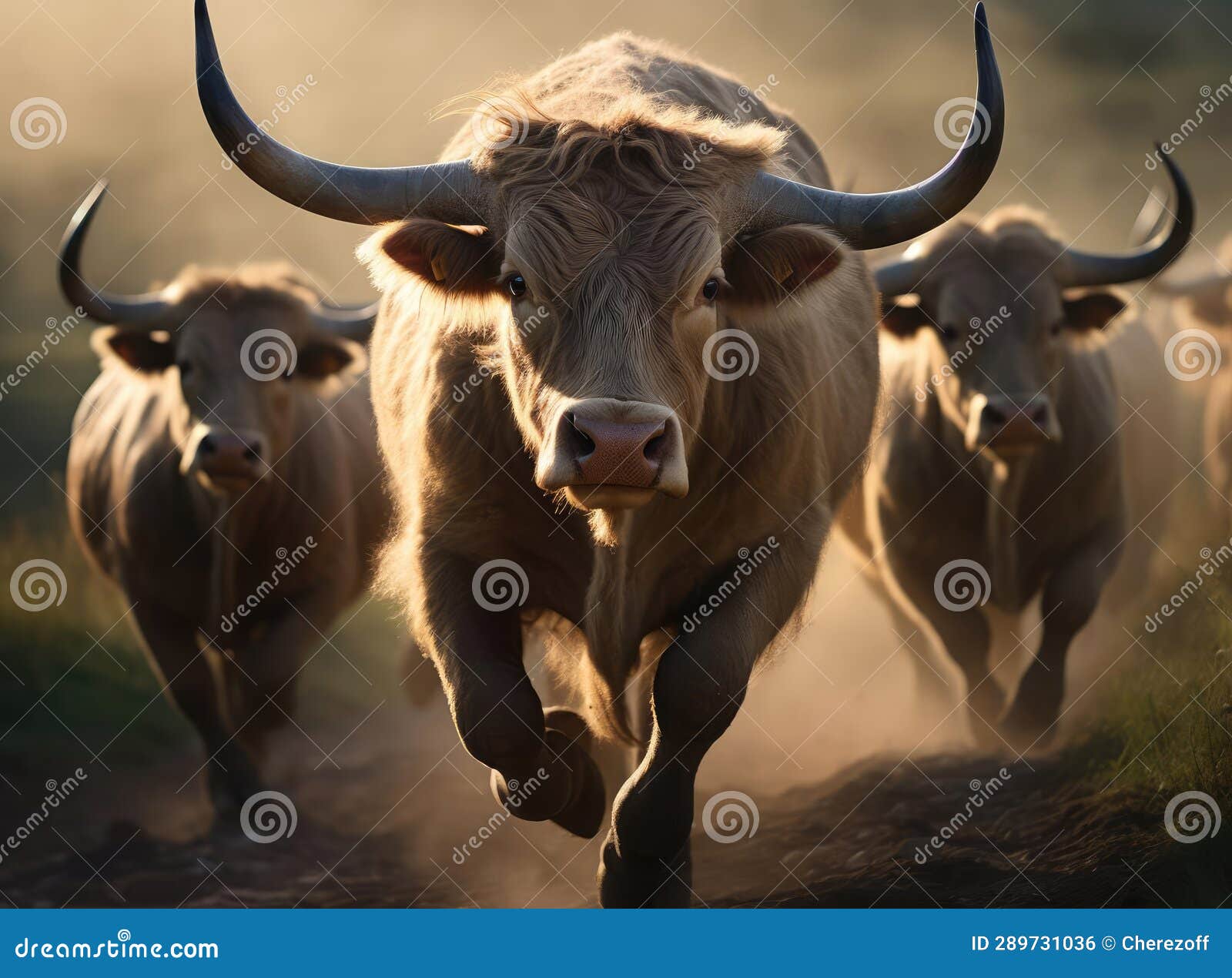 A Group of Bulls Looking at the Camera Stock Illustration ...