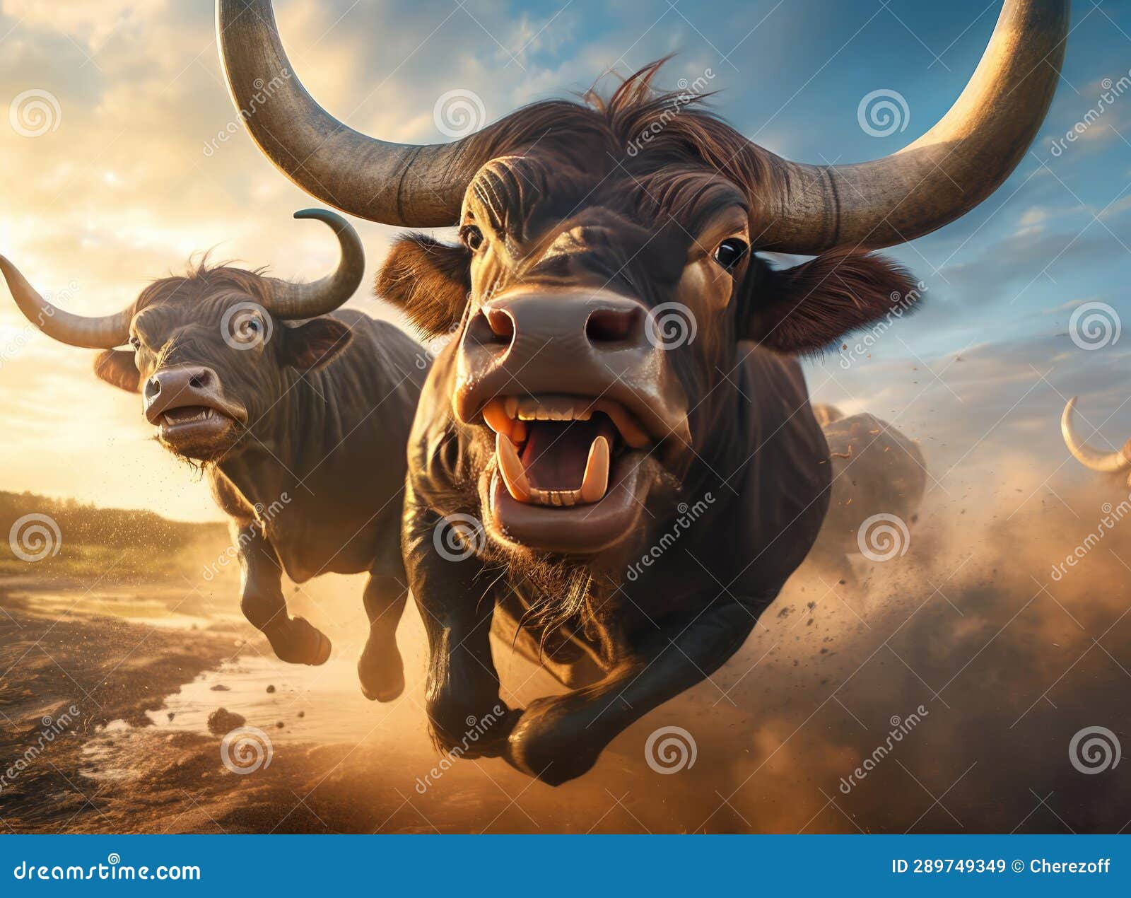 A Group of Bulls Looking at the Camera Stock Image - Image of reserve ...