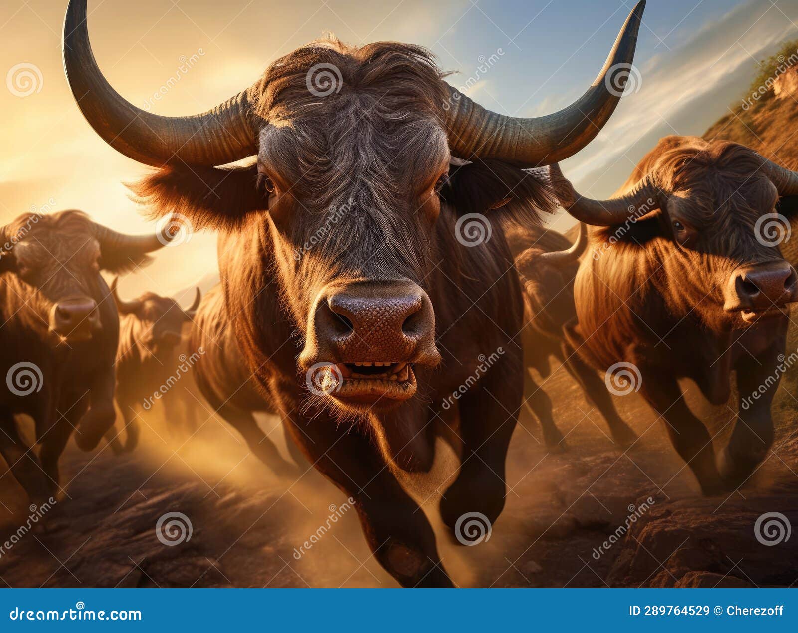 A Group of Bulls Looking at the Camera Stock Image - Image of black ...