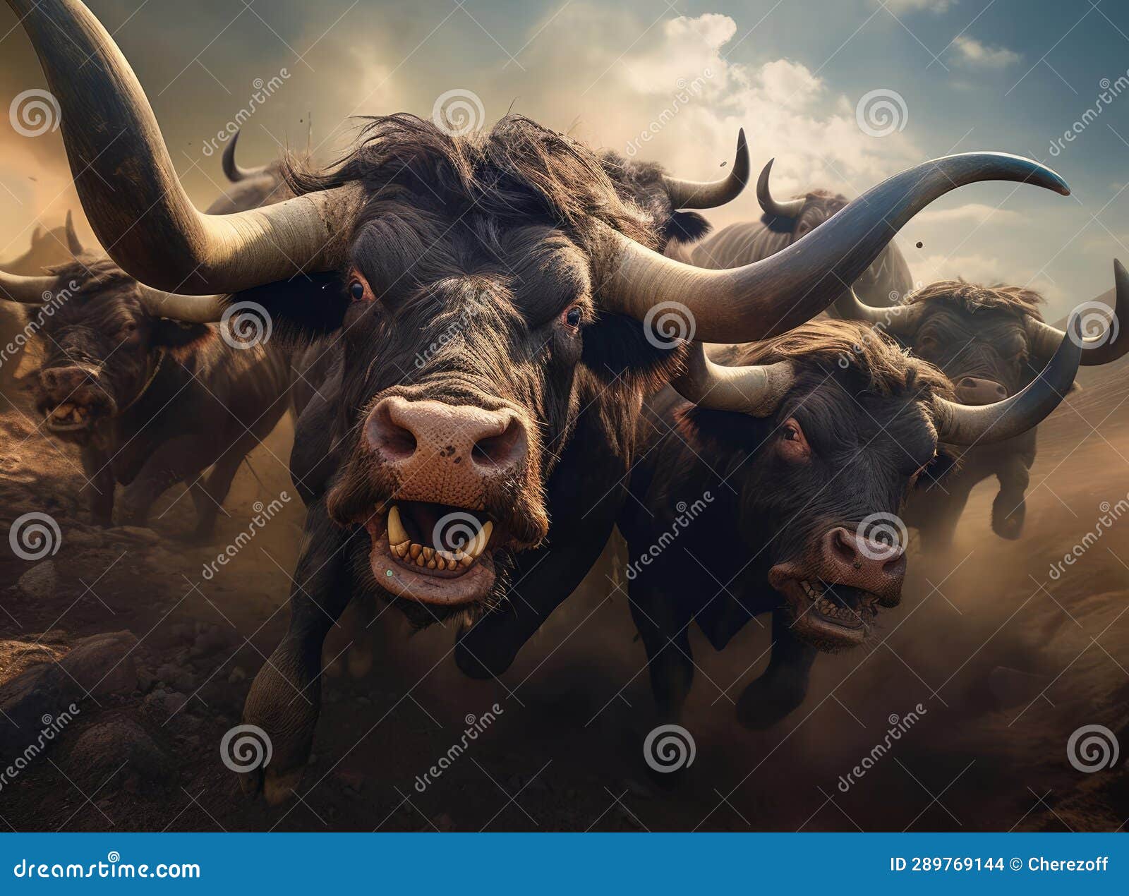 A Group of Bulls Looking at the Camera Stock Photo - Image of rural ...