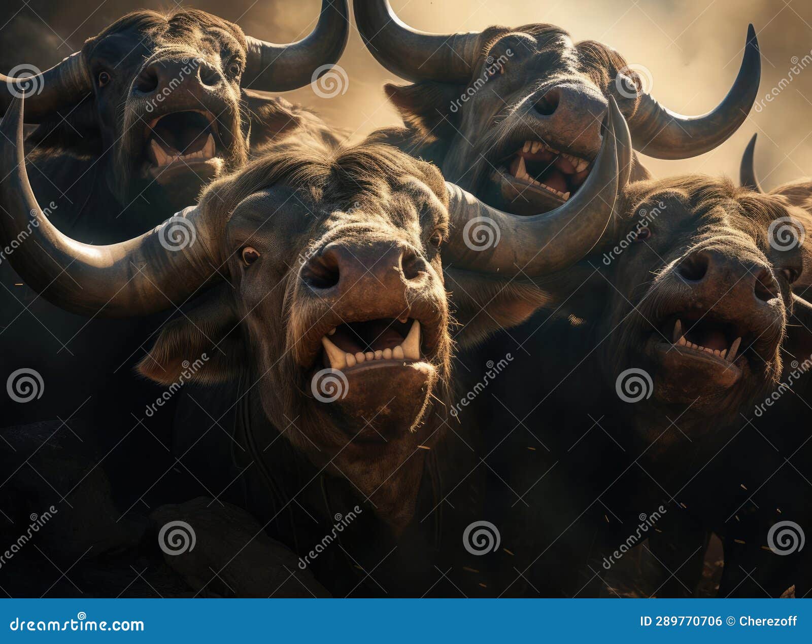 A Group of Bulls Looking at the Camera Stock Photo - Image of grazing ...