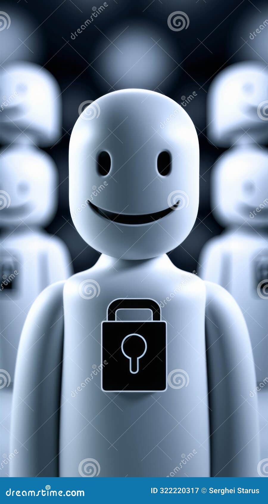 A Group of a Bunch of White People with Lock Symbols on Their Faces, AI ...