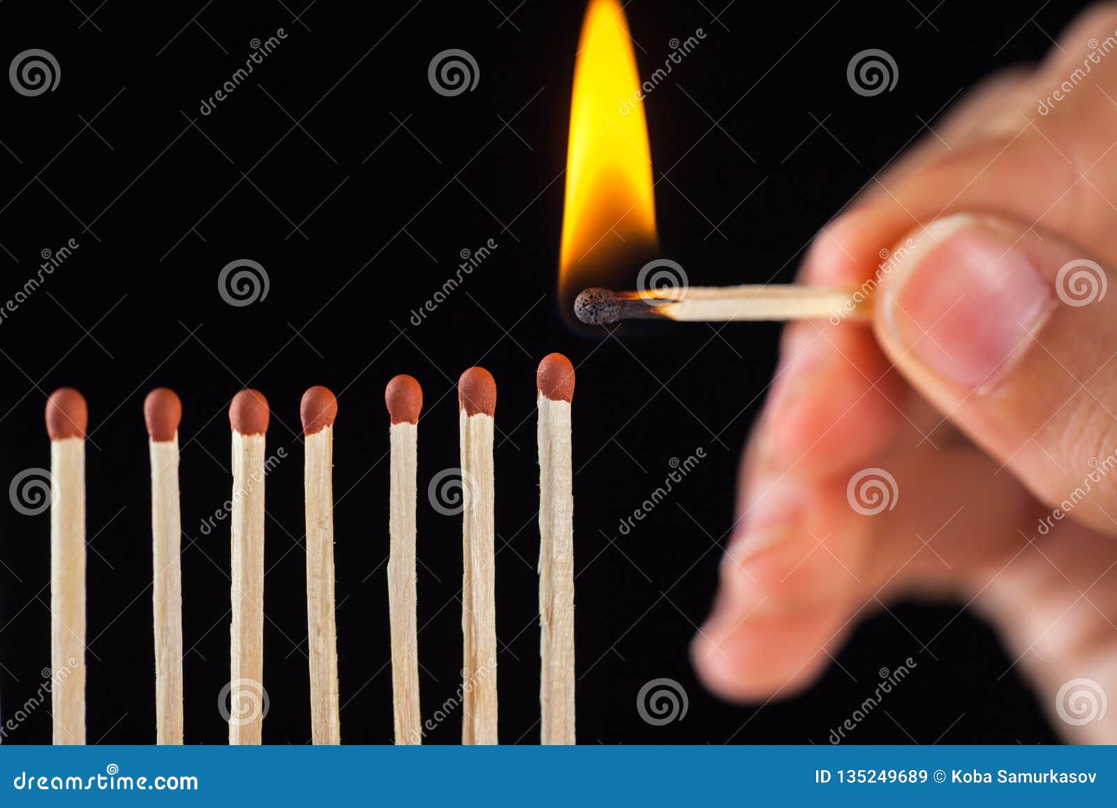 Group of Burn and Unburned Matches, on Black Background Stock Image ...