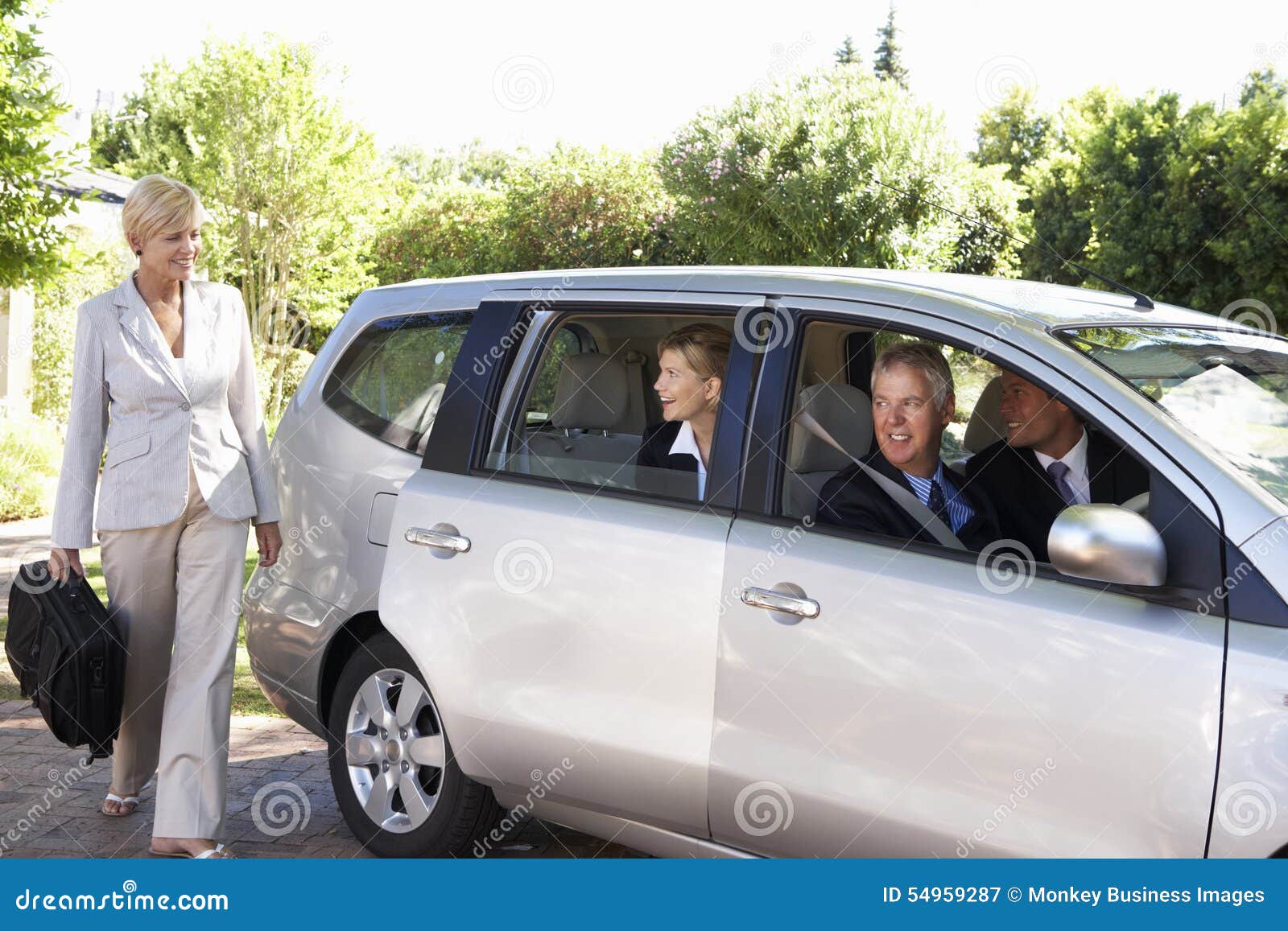 Group of Business Colleagues Car Pooling Journey into Work Stock Image ...