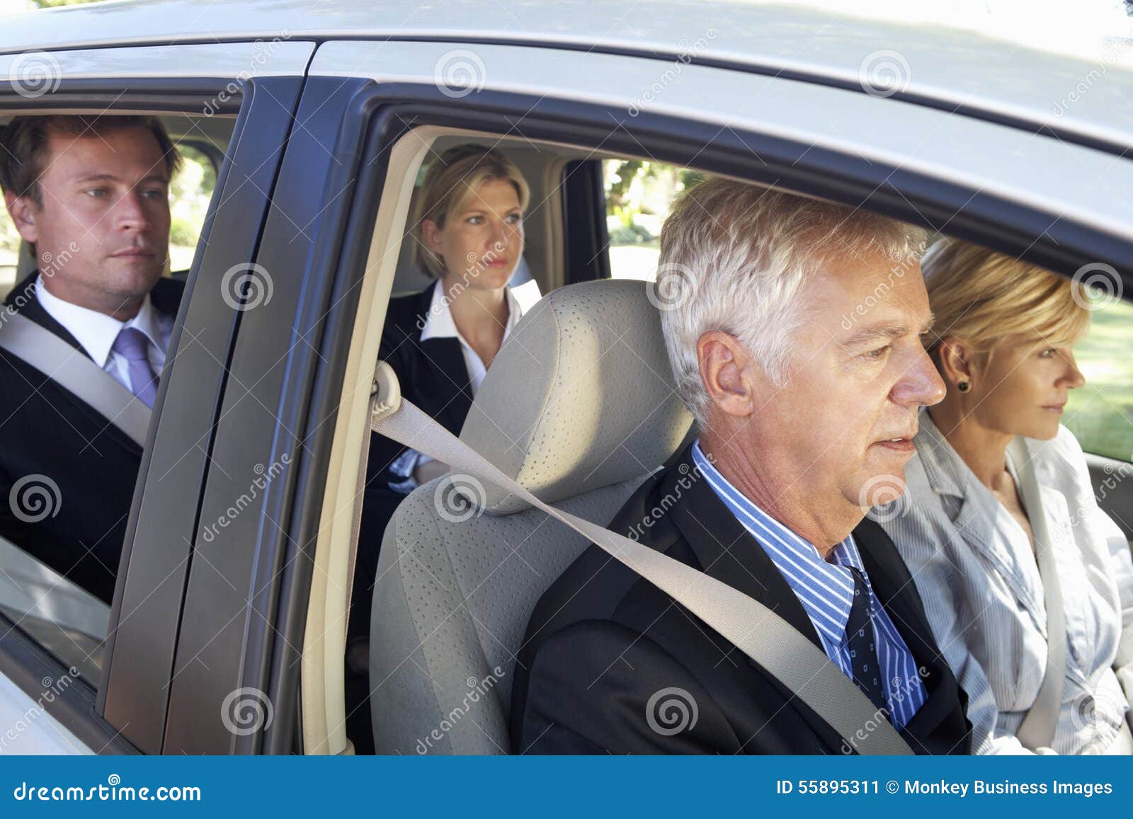 Group of Business Colleagues Car Pooling Journey into Work Stock Image ...