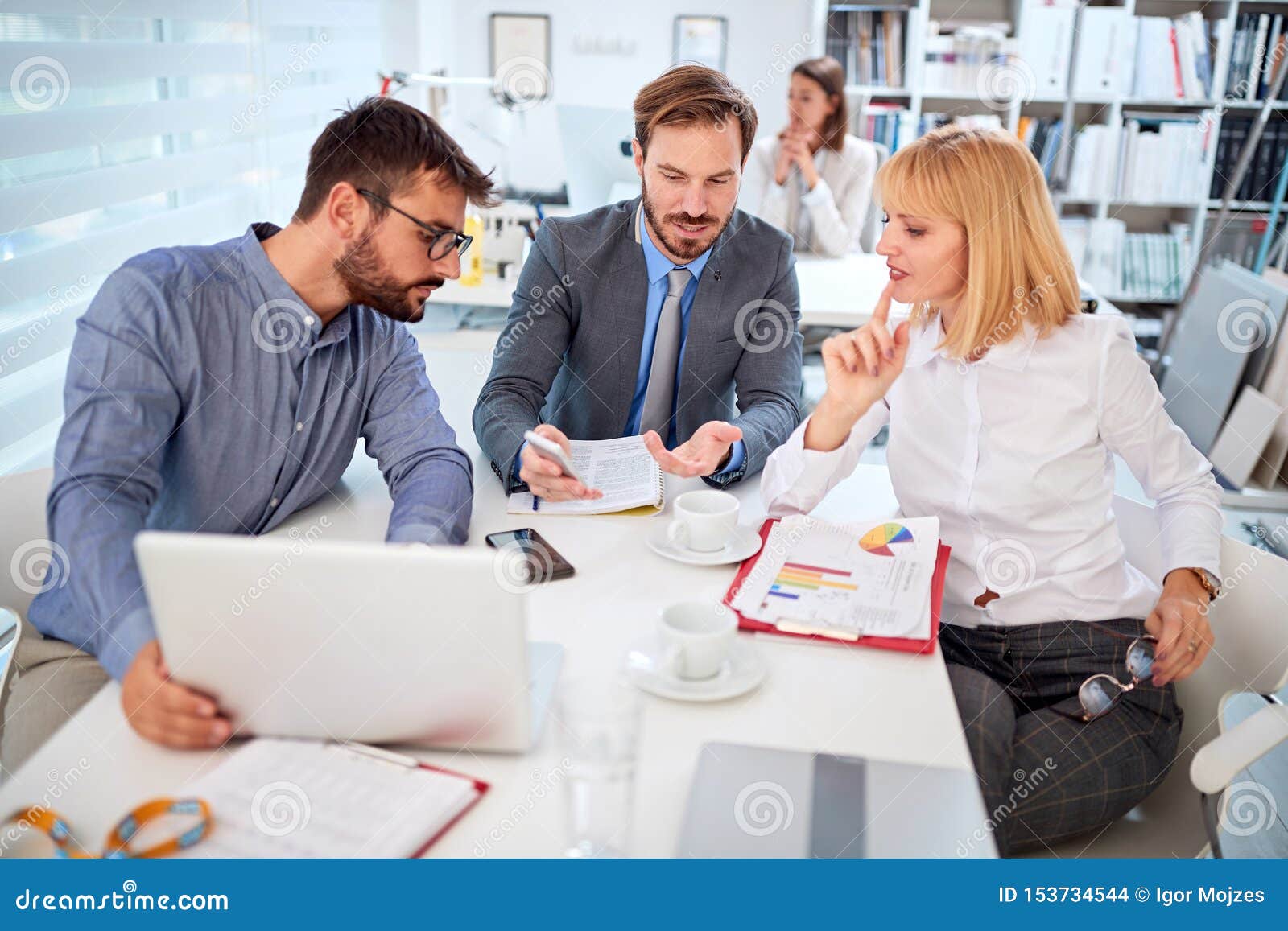 Group of Business Colleagues Have Meeting Stock Photo - Image of ...