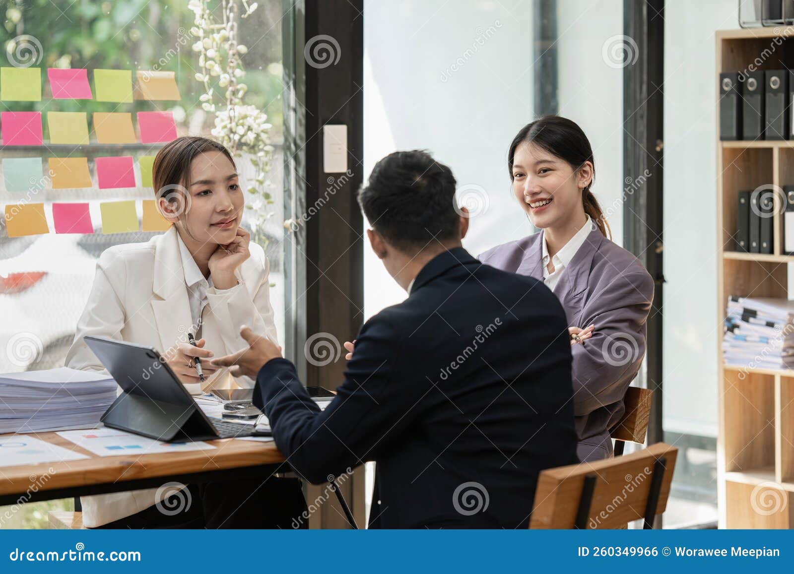 Group of Business Consultant Working Management Big Data and Analyze ...