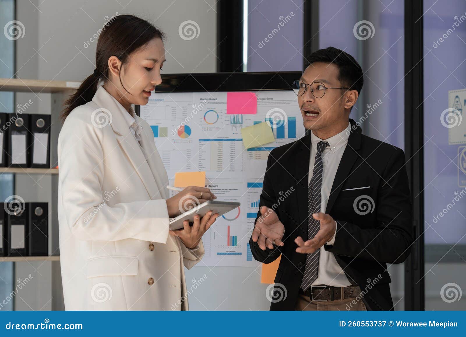 Group of Business Consultant Working Management Big Data and Analyze ...