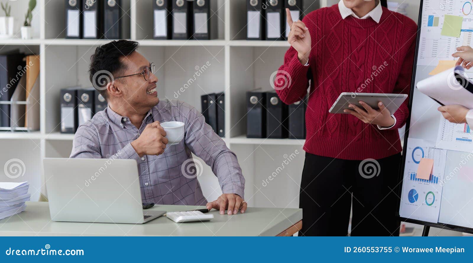 Group of Business Consultant Working Management Big Data and Analyze ...