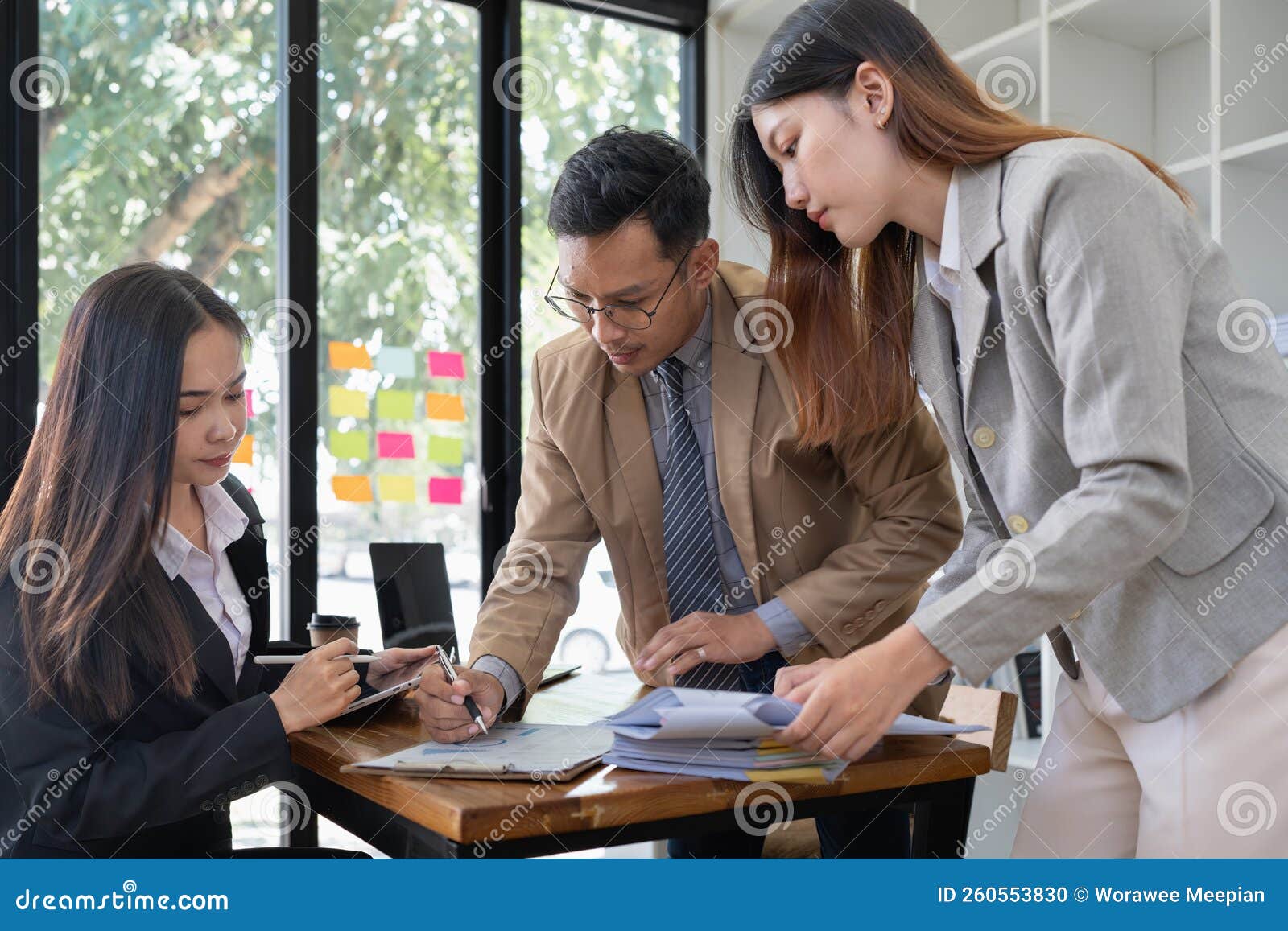 Group of Business Consultant Working Management Big Data and Analyze ...