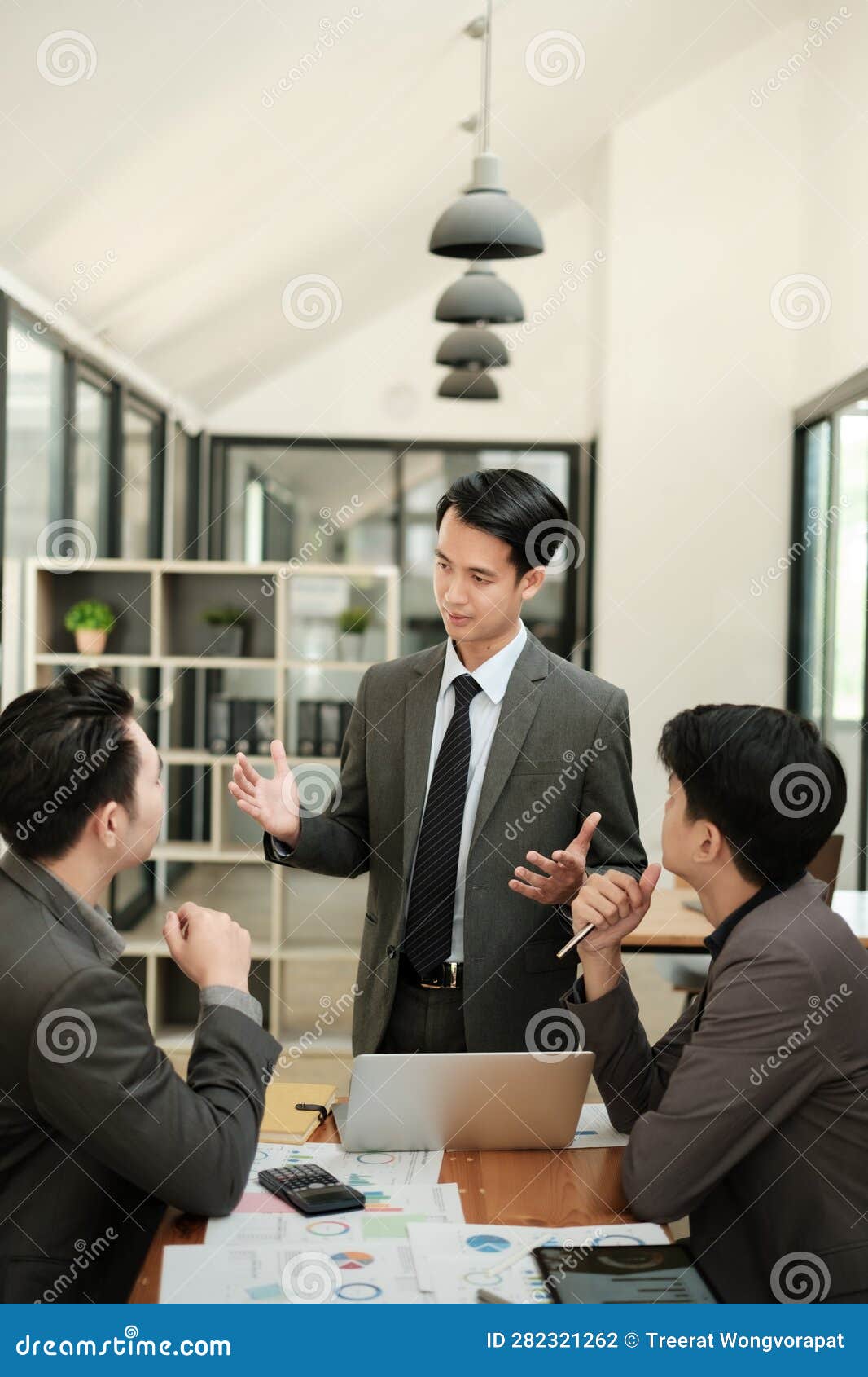 Group of Business Man Discussion and Brainstorming, Bookkeeping Audit ...