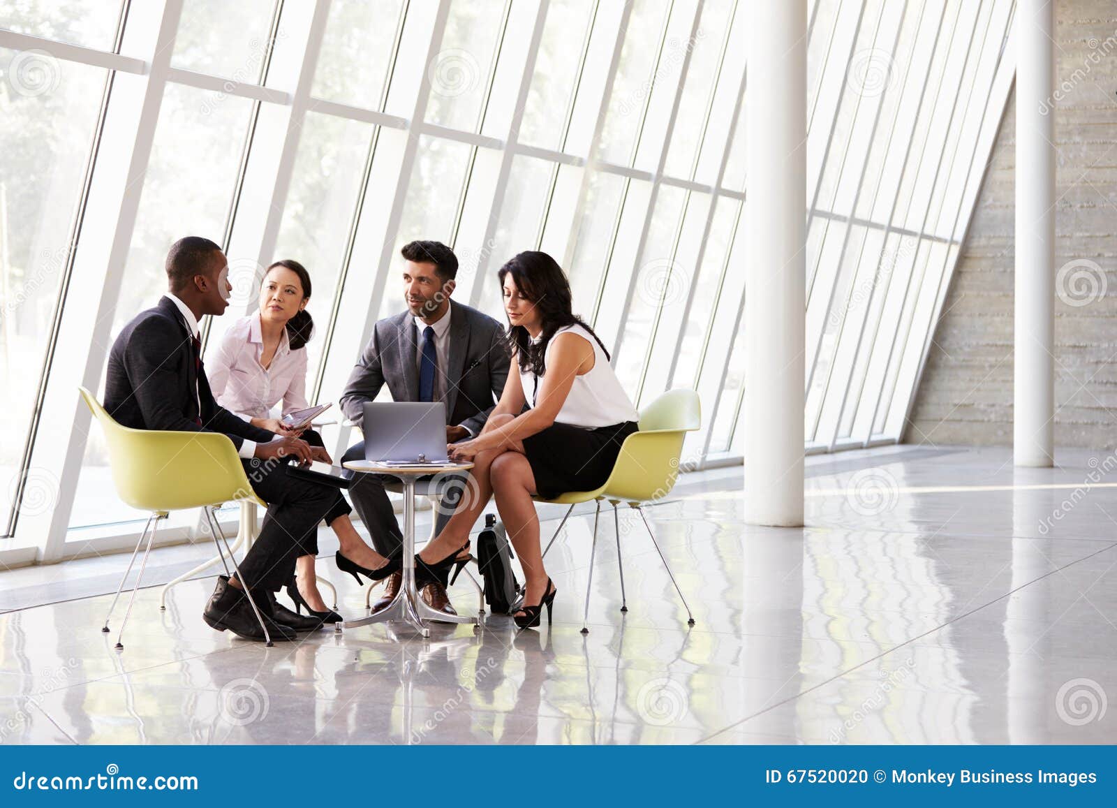Group Business Meeting in Reception of Modern Office Stock Photo ...