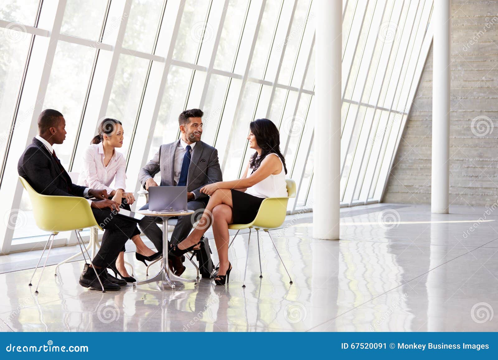 Group Business Meeting in Reception of Modern Office Stock Image ...
