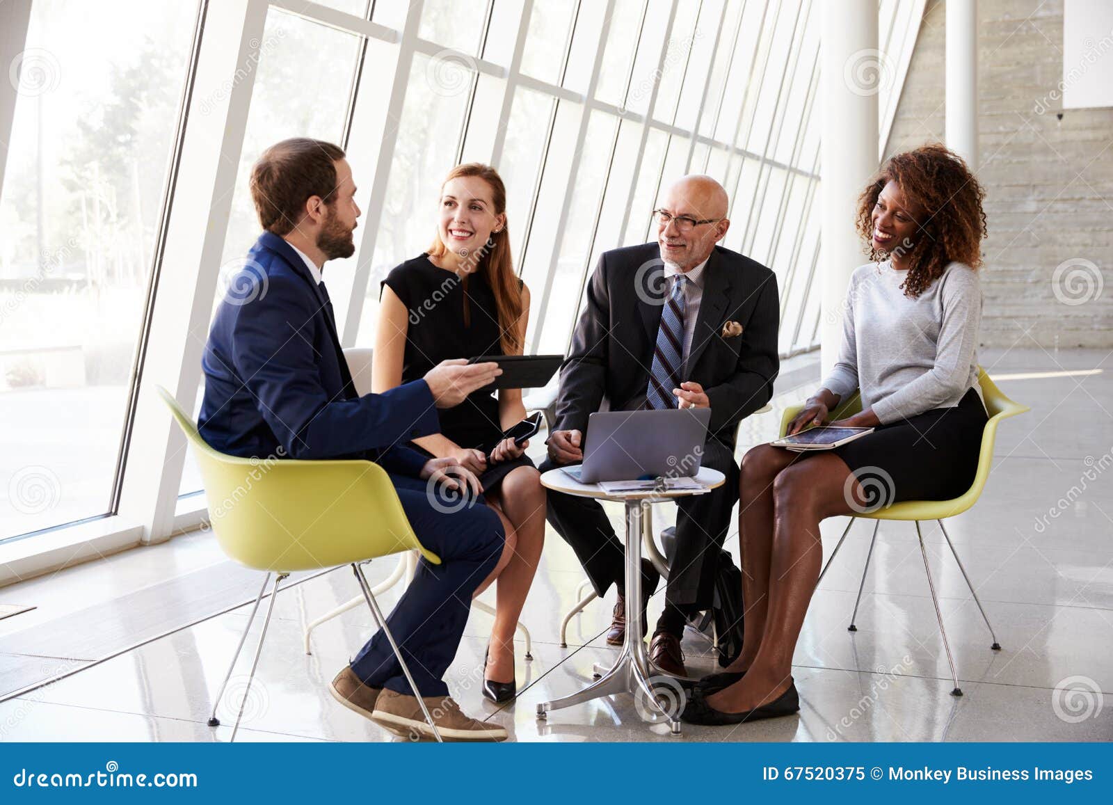 Group Business Meeting in Reception of Modern Office Stock Image ...