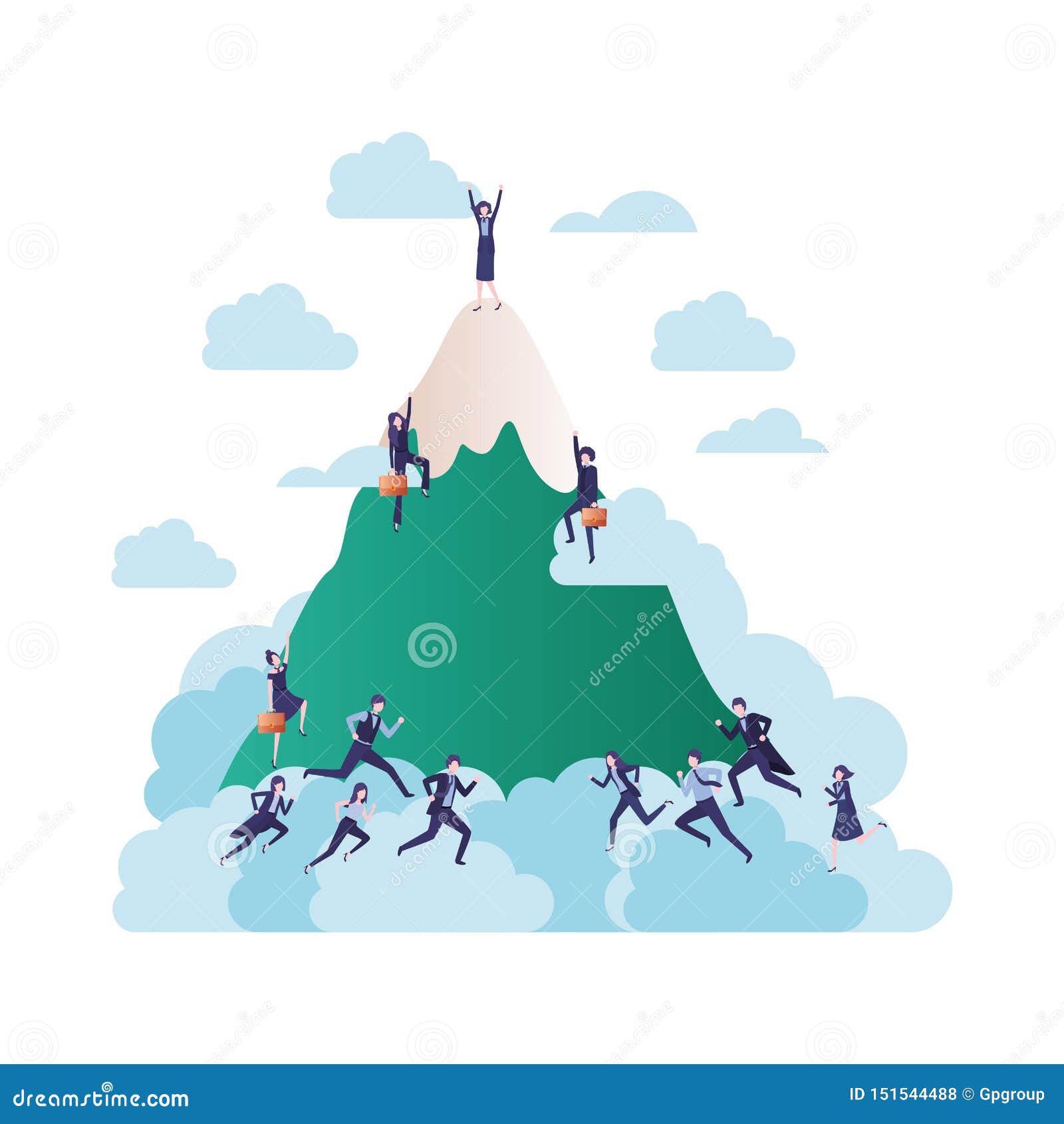 Group of Business with Mountain Avatar Character Stock Vector ...