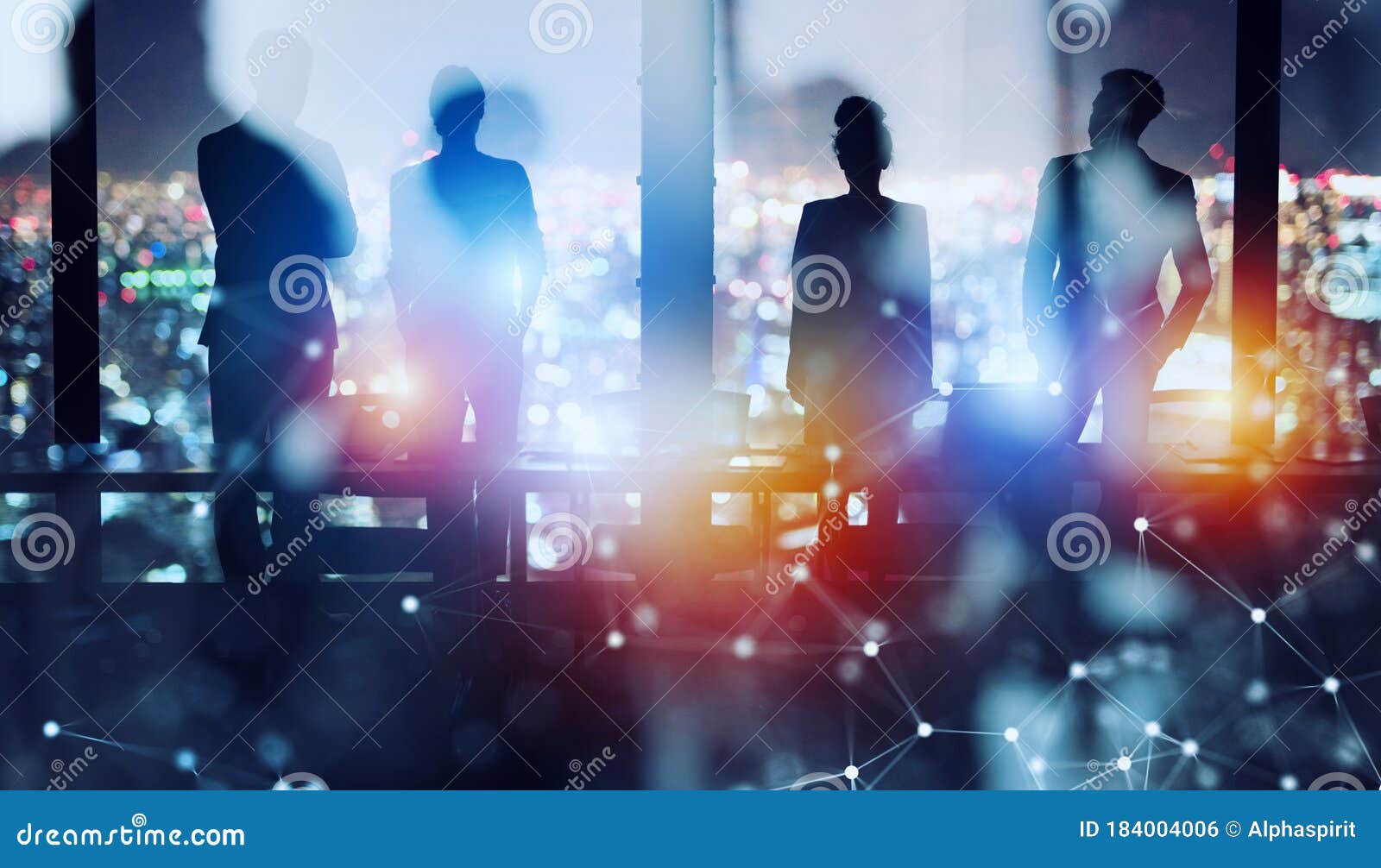 Group of Business Partner Looking for the Future with Network Digital ...