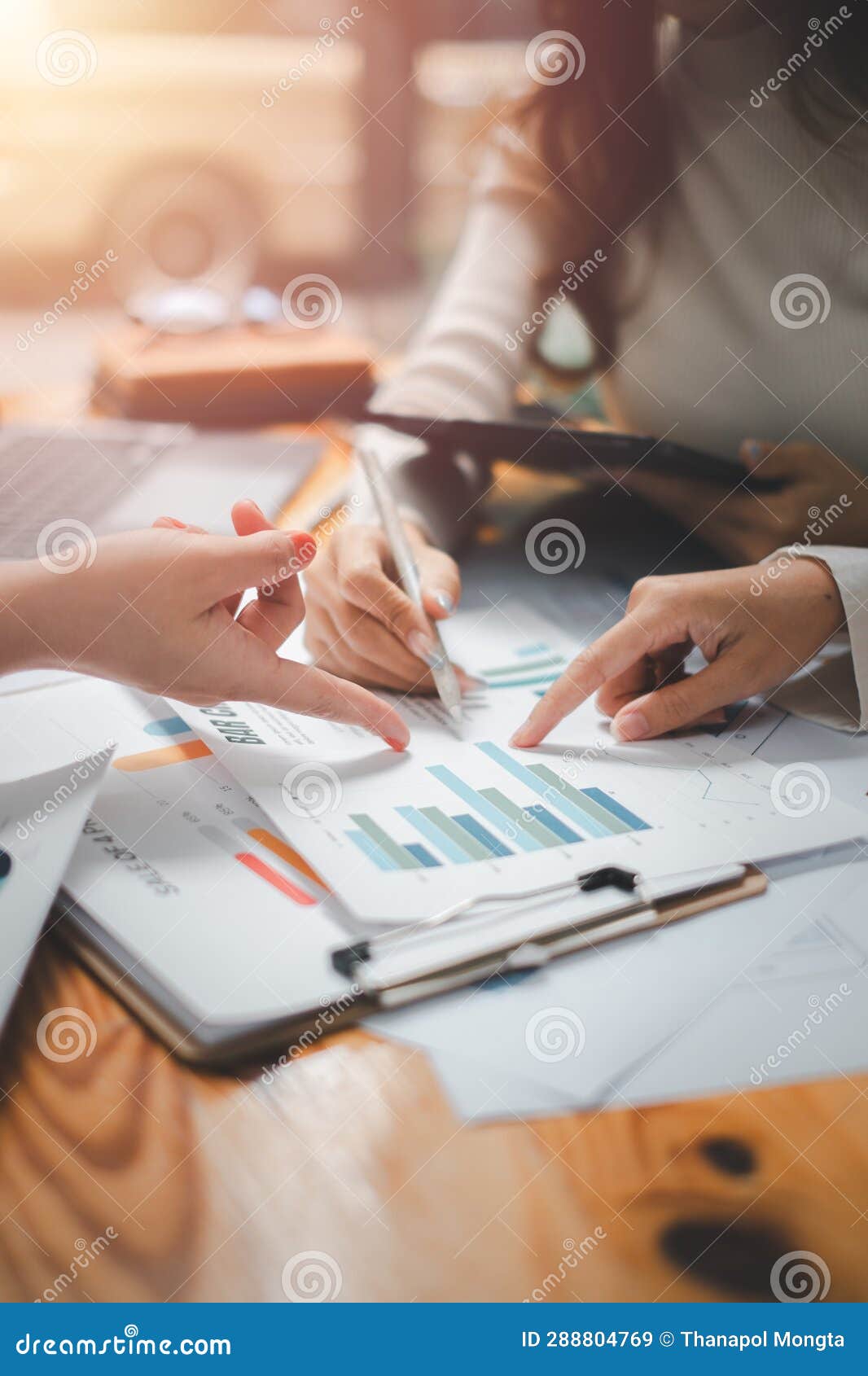 Group of Business People Analysis Summary Graph Reports of Business ...
