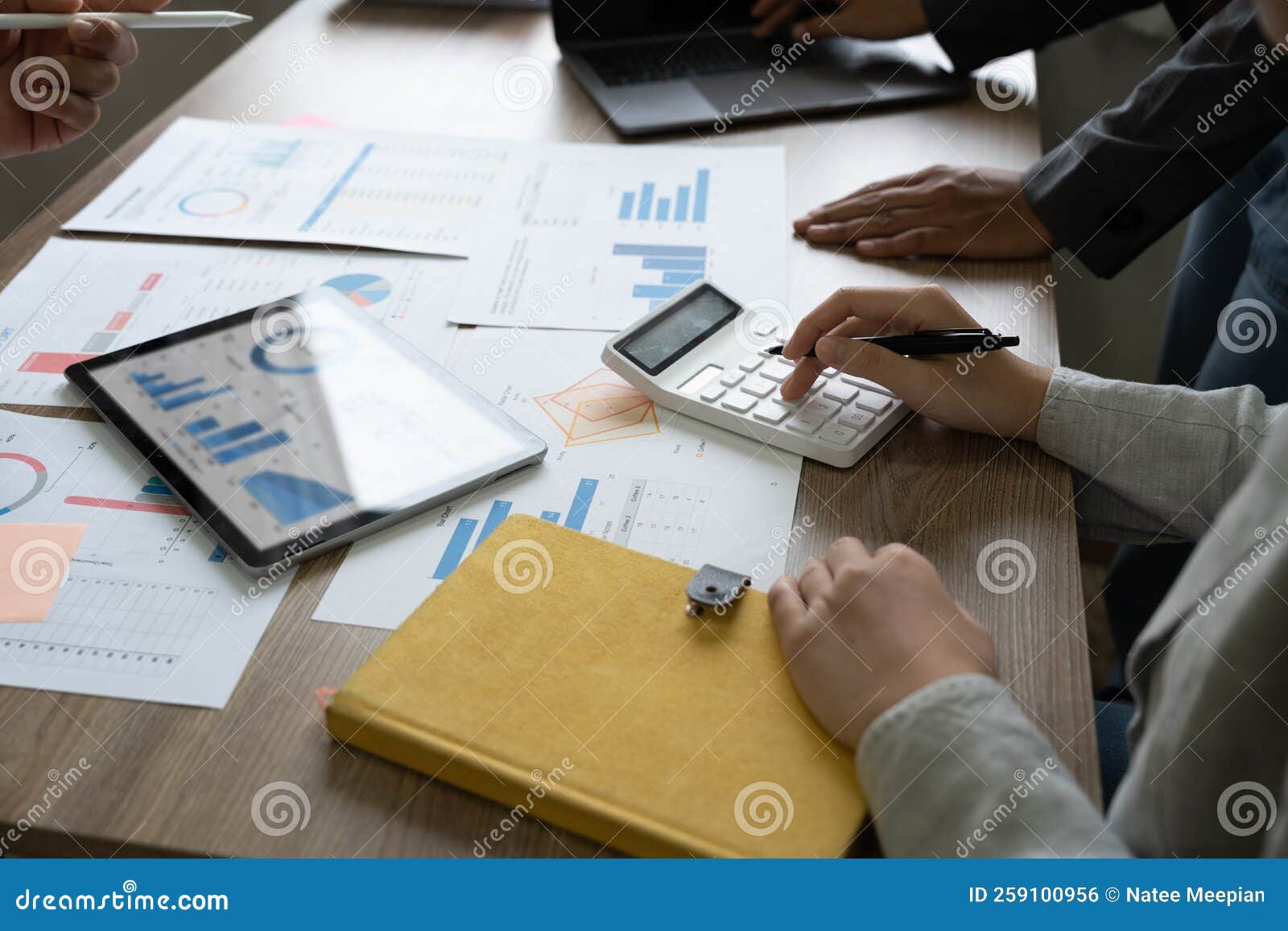 Group of Business People Analysis Summary Graph Reports of Business ...