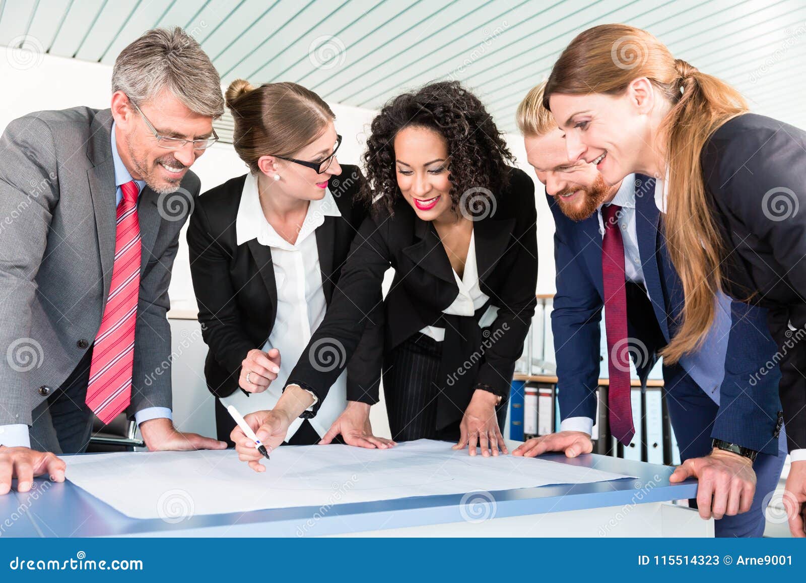 Group of Business People Analyzing Data Stock Image - Image of group ...