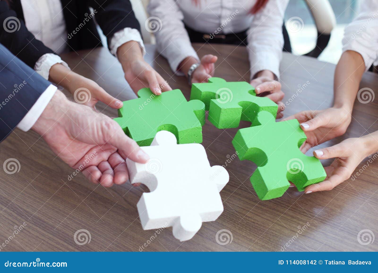 Business People Assembling Puzzle Stock Photo - Image of cooperation ...