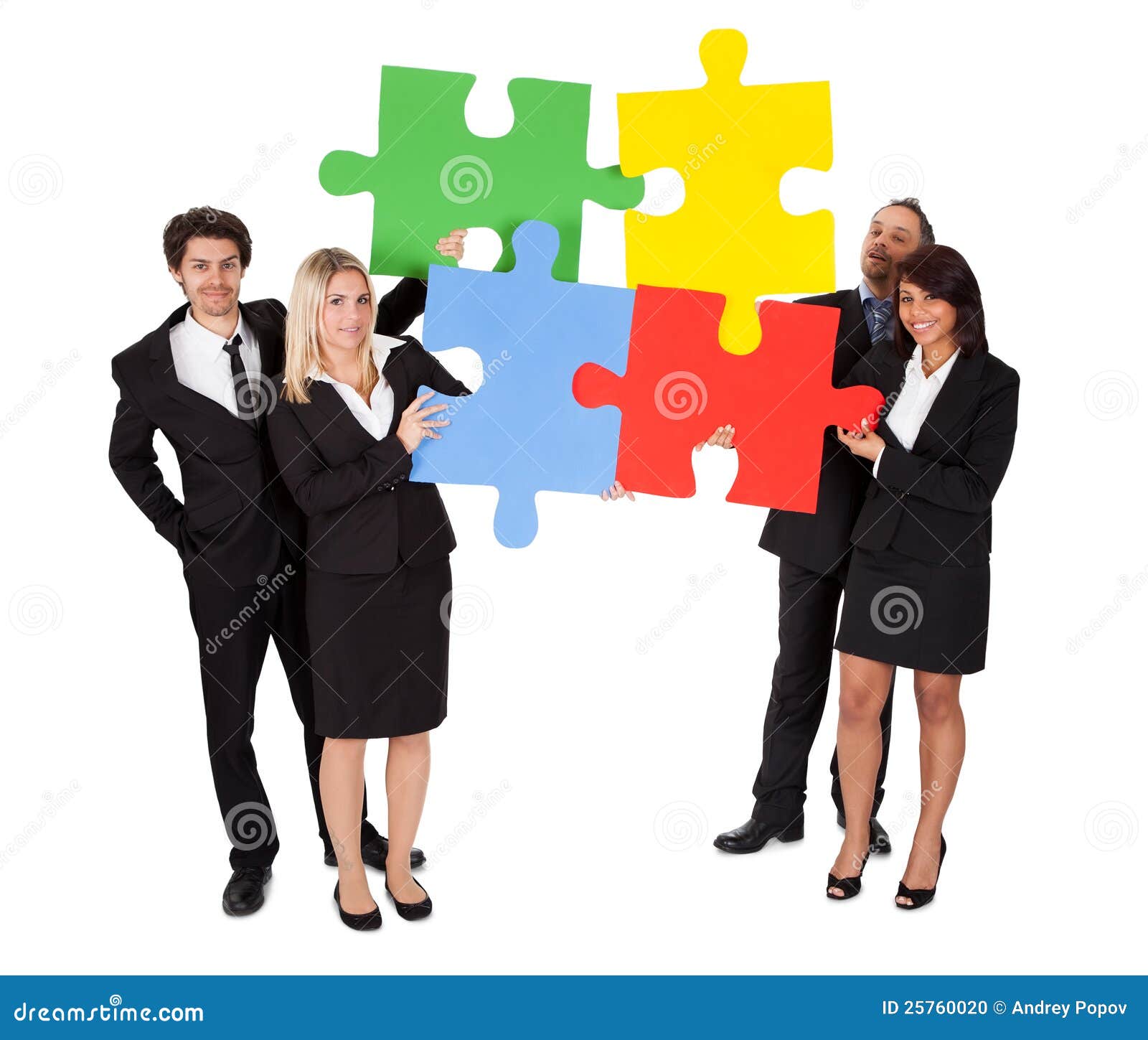 Group of Business People Assembling Puzzle Stock Photo - Image of ...