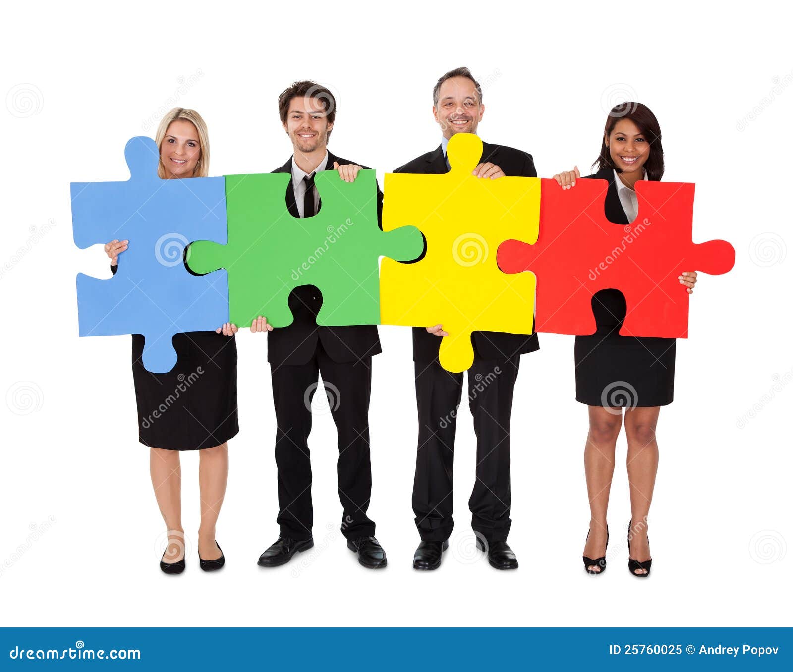 Group of Business People Assembling Puzzle Stock Image - Image of ...
