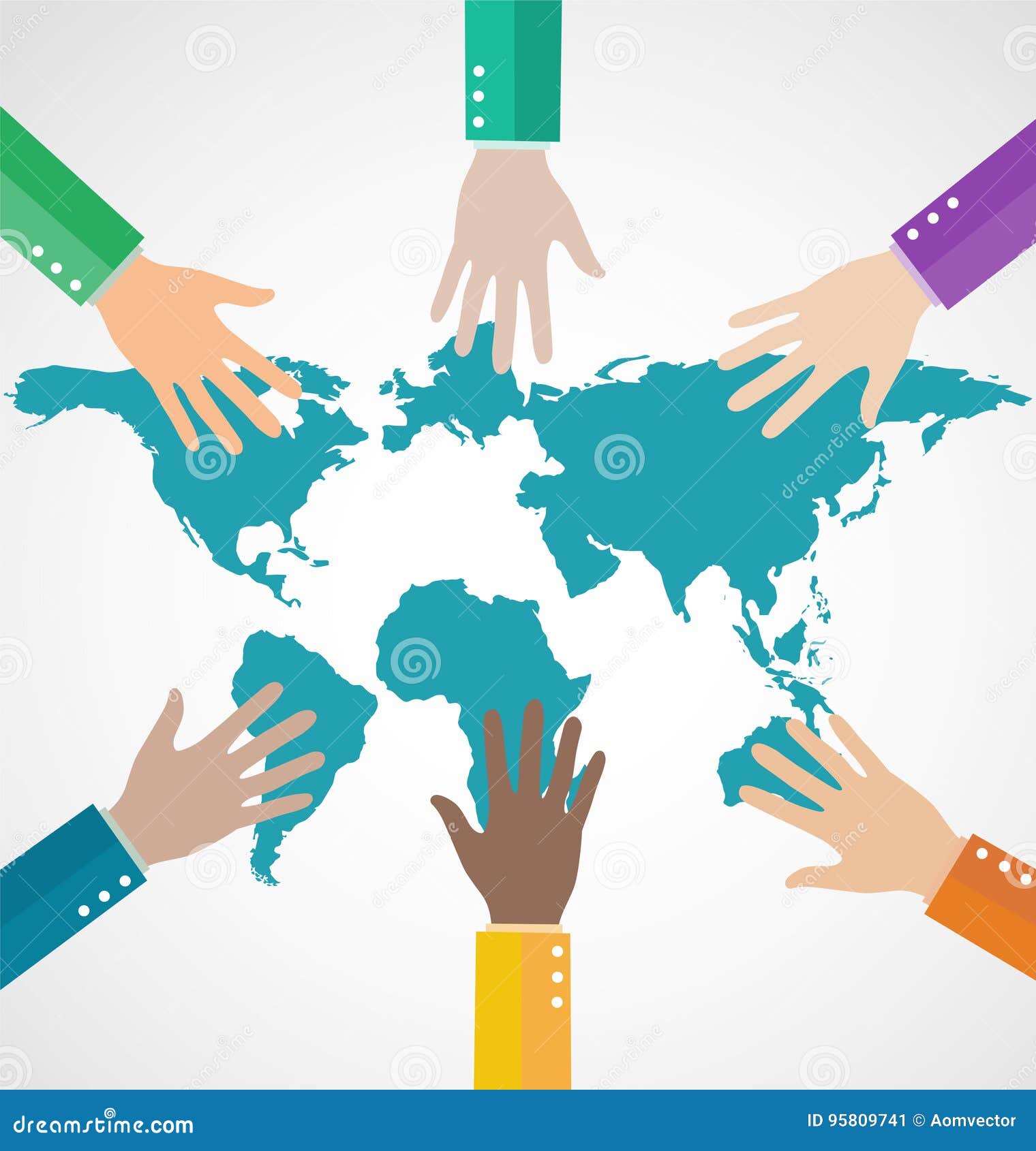 Group of Business People Assembling World Map with Teamwork Stock ...