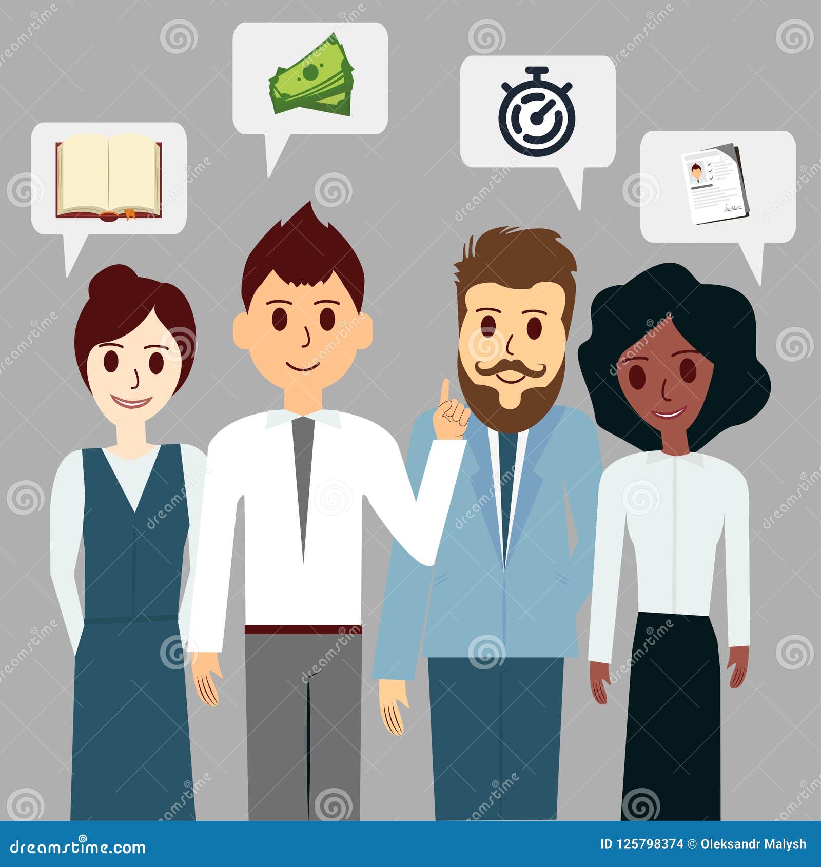 Group of Business People Chat Communication Cloud, Teamwork, Discussing ...