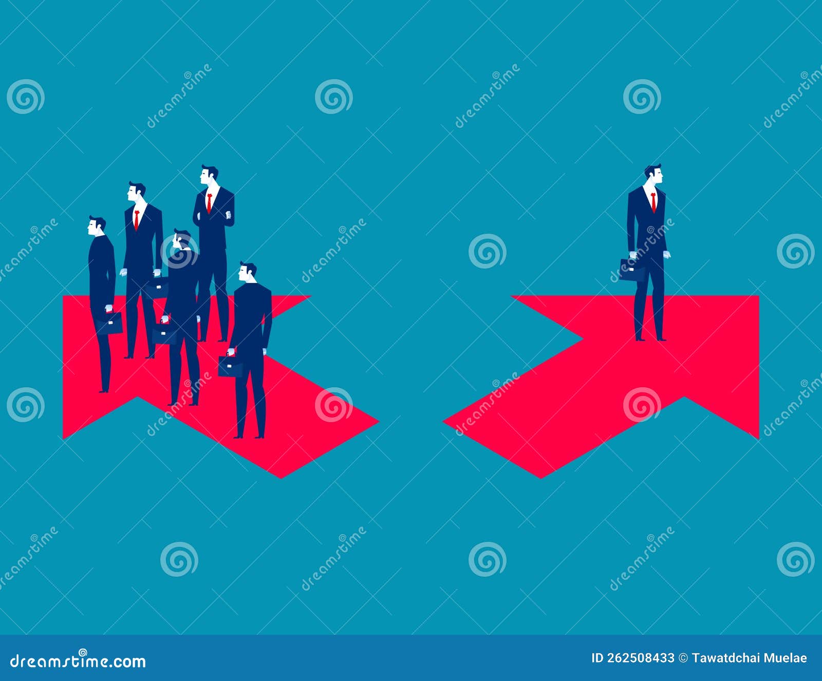 Group of Business People Choose Arrow. Business Different Choices ...