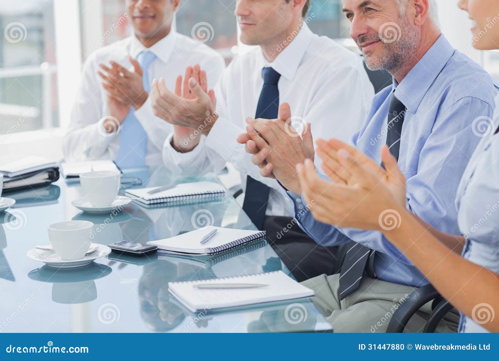 Group of Business People Clapping Together Stock Photo - Image of ...