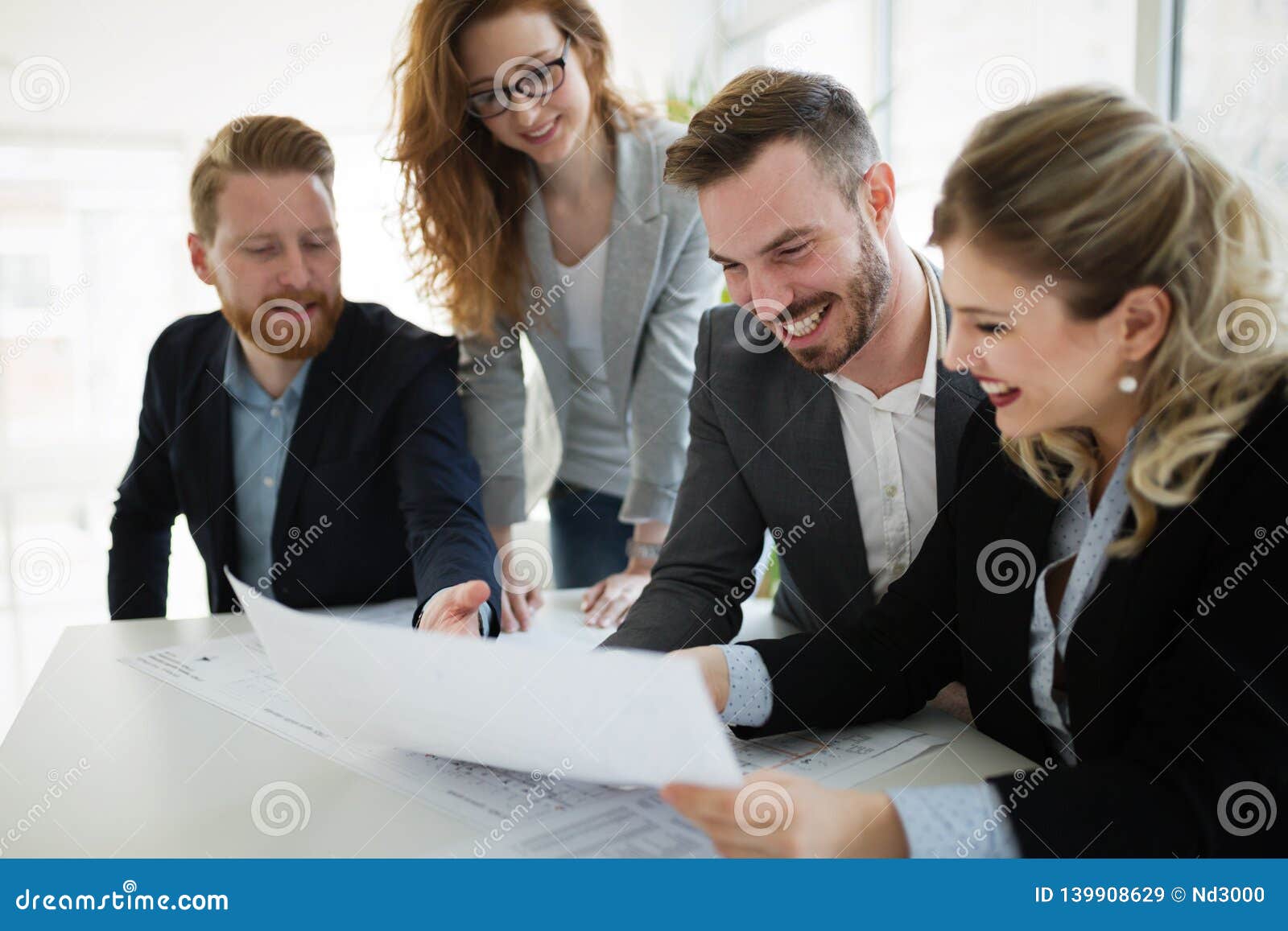 Group of Business People Collaborating in Office Stock Image - Image of ...