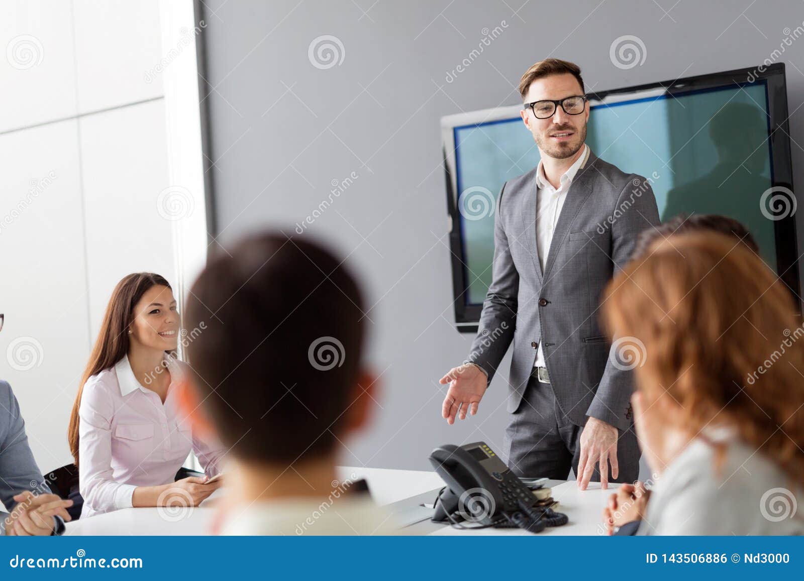 Group of Business People Collaborating in Office Stock Photo - Image of ...
