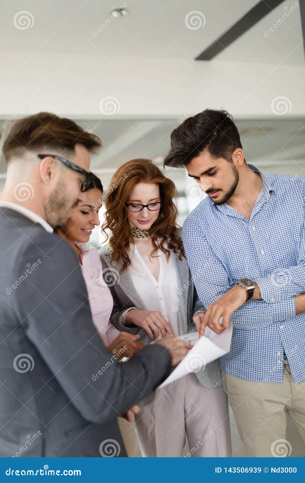 Group of Business People Collaborating in Office Stock Image - Image of ...