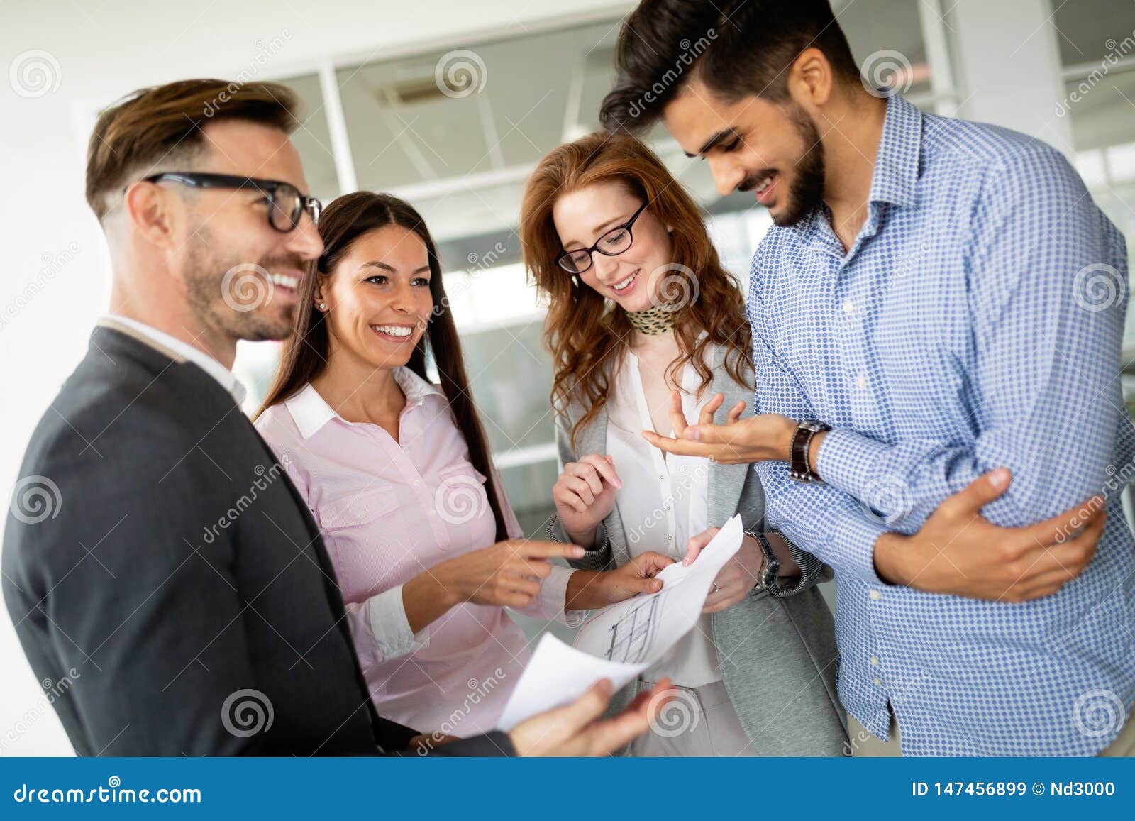Group of Business People Collaborating in Office Stock Image - Image of ...