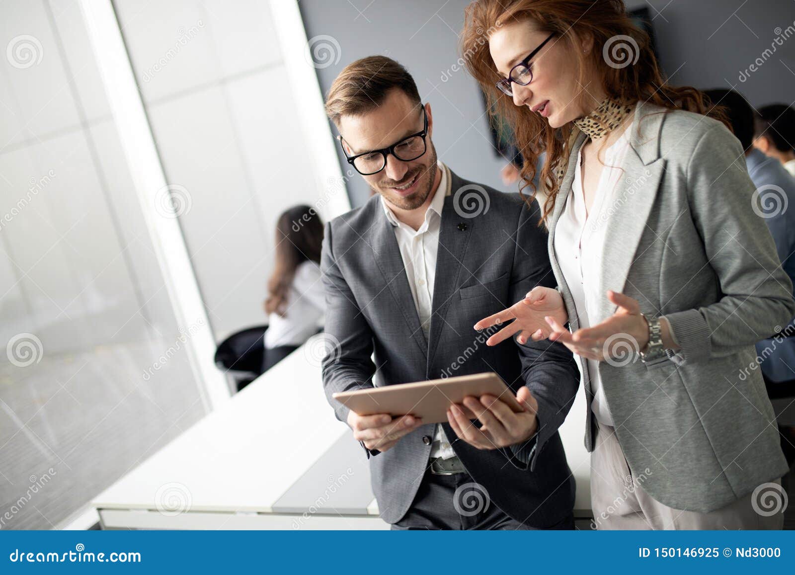 Group of Business People Collaborating in Office Stock Image - Image of ...