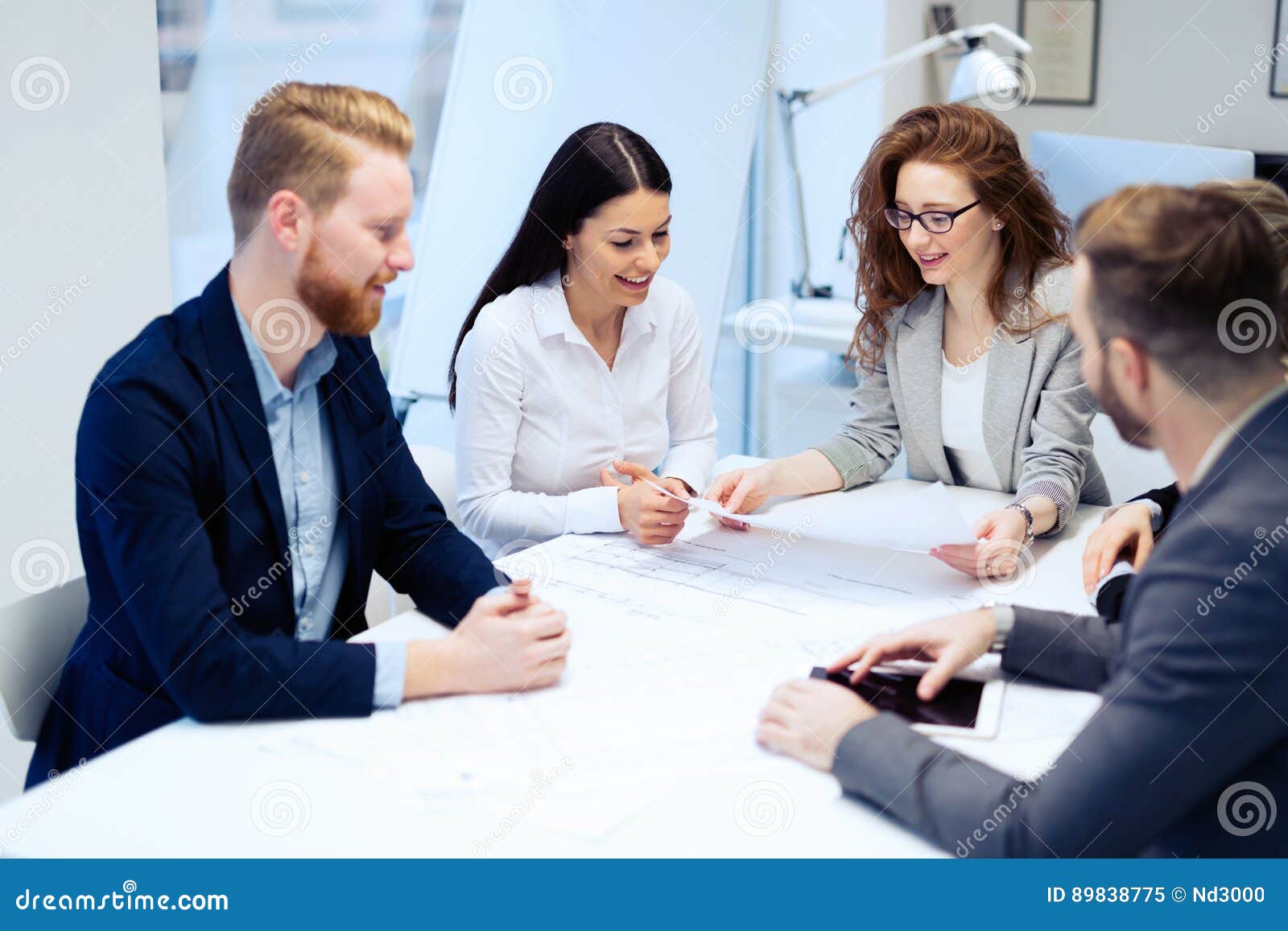 Group of Business People Collaborating in Office Stock Image - Image of ...